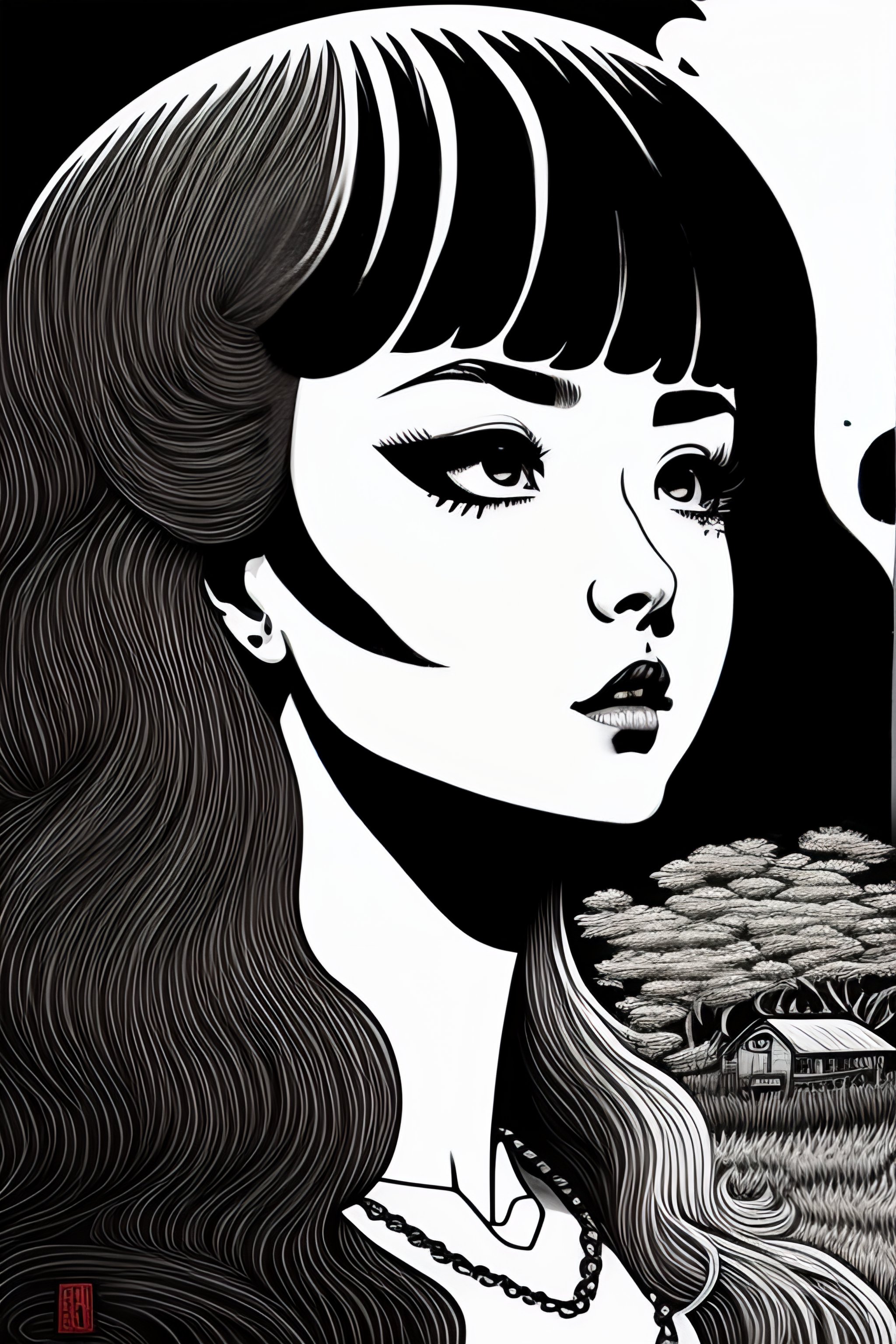Lexica - Drawing in the style of Junji ito
