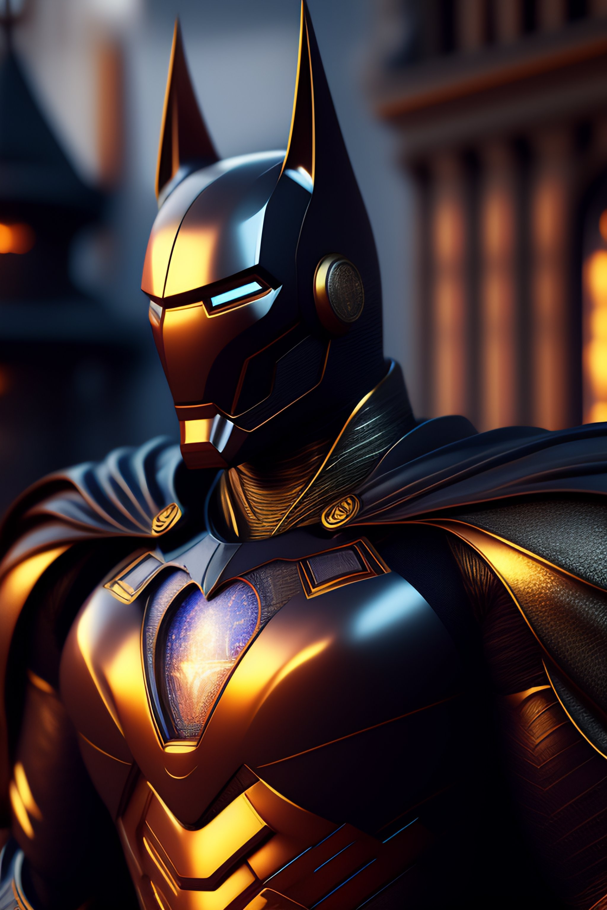 Lexica - Full body shot of Ben Affleck's black Batman poses with cape ...