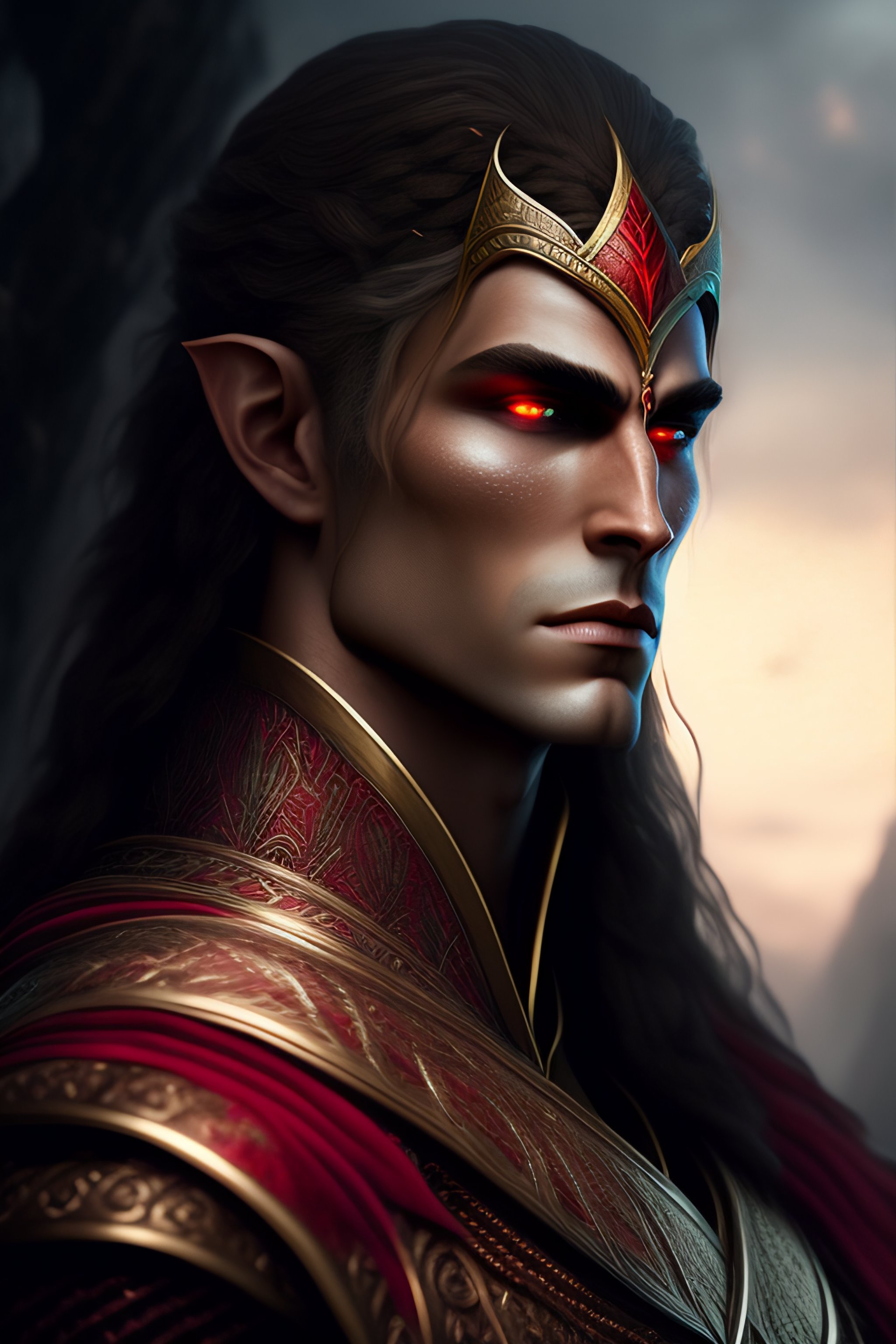 Lexica - Elven king With red eyes