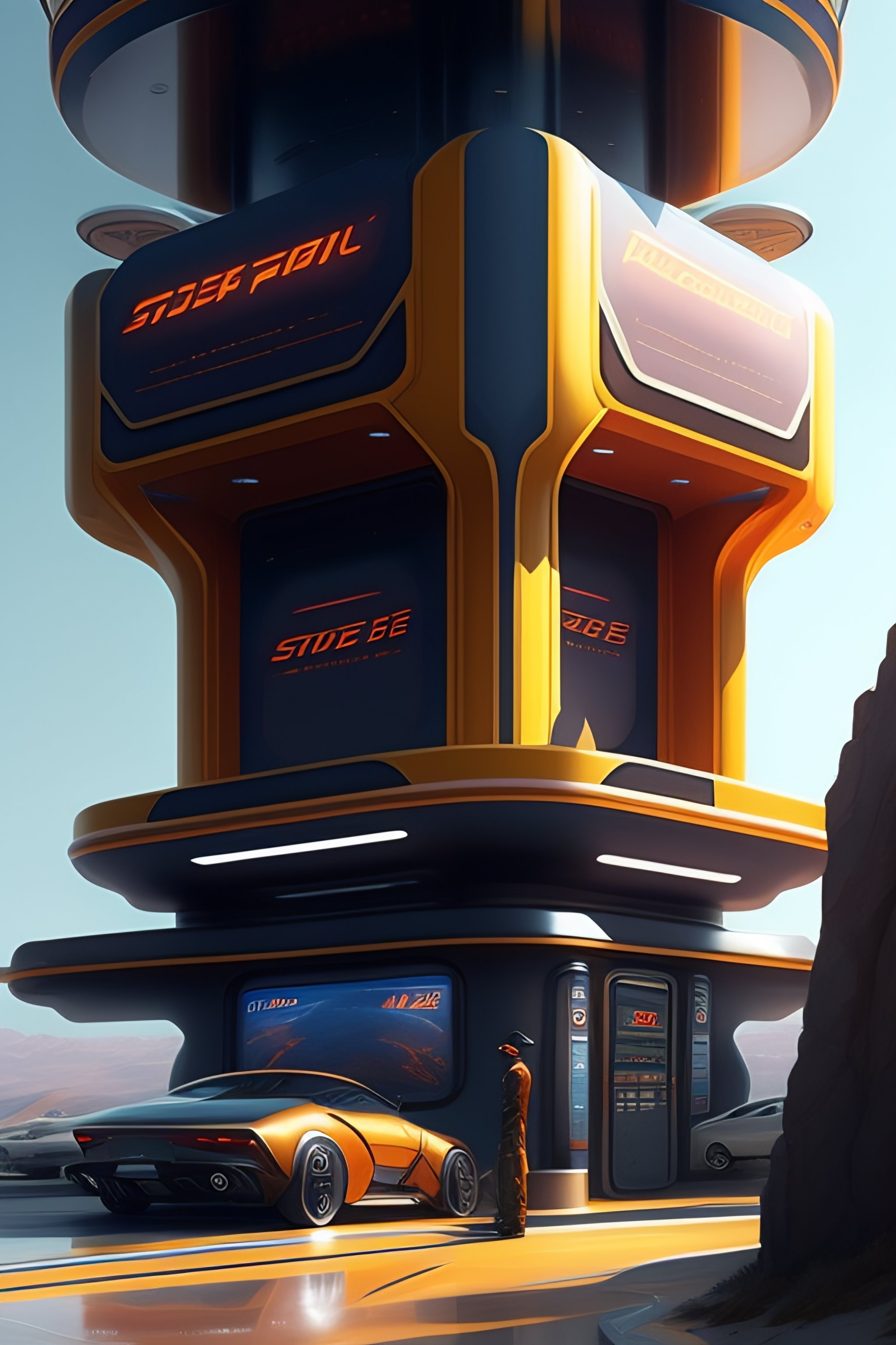 Lexica - Gas station, sci-fi, highly detailed, digital painting ...