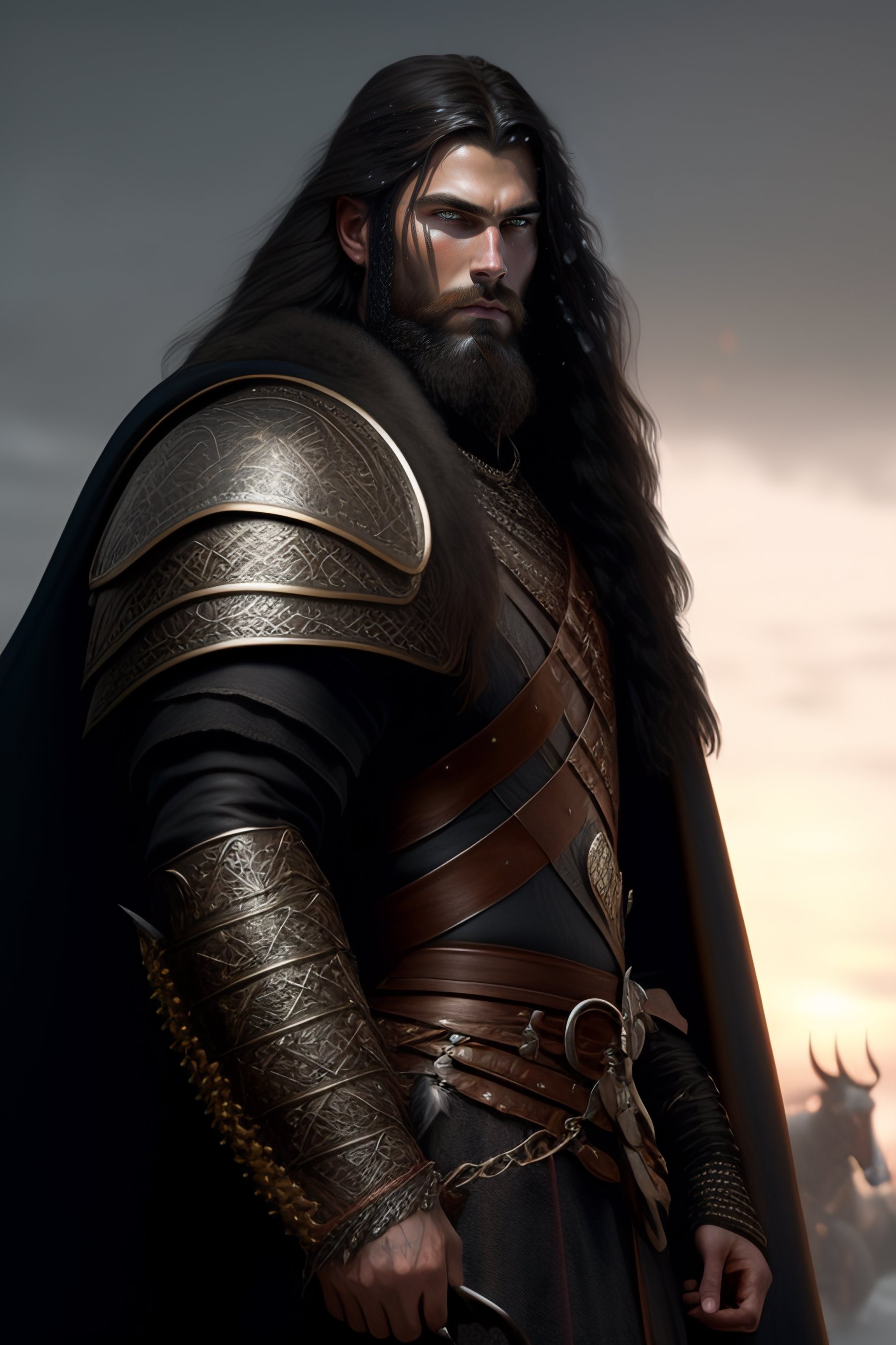 Lexica - Medieval portrait of a viking warrior man wearing intricate ...