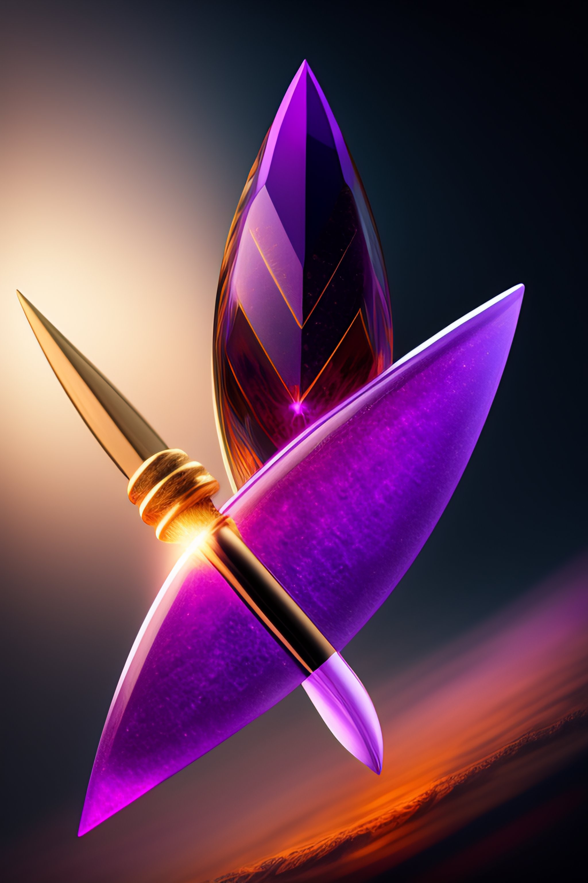 Lexica - Spear with purple crystals