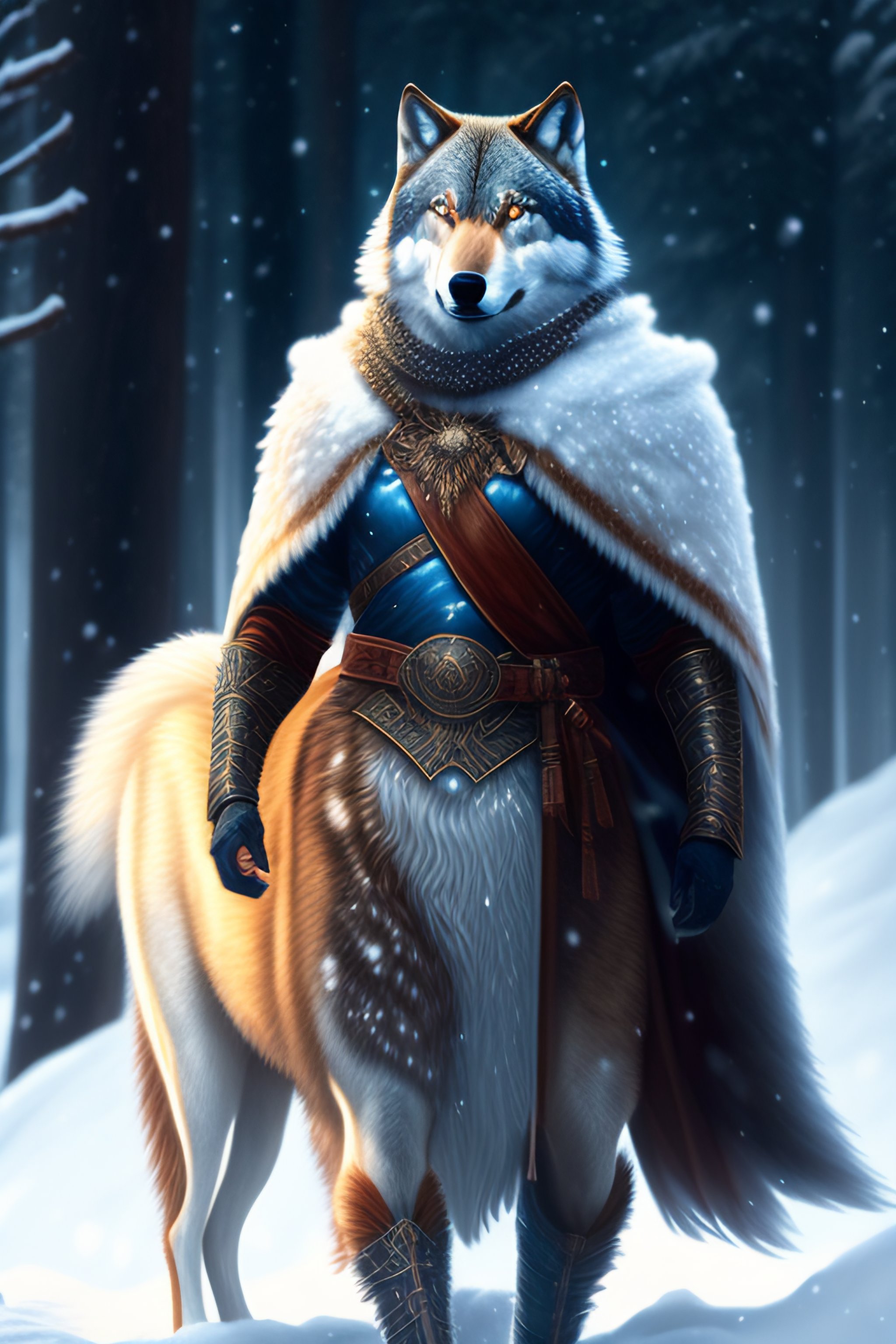 Lexica - Male druid, winter, wolf,