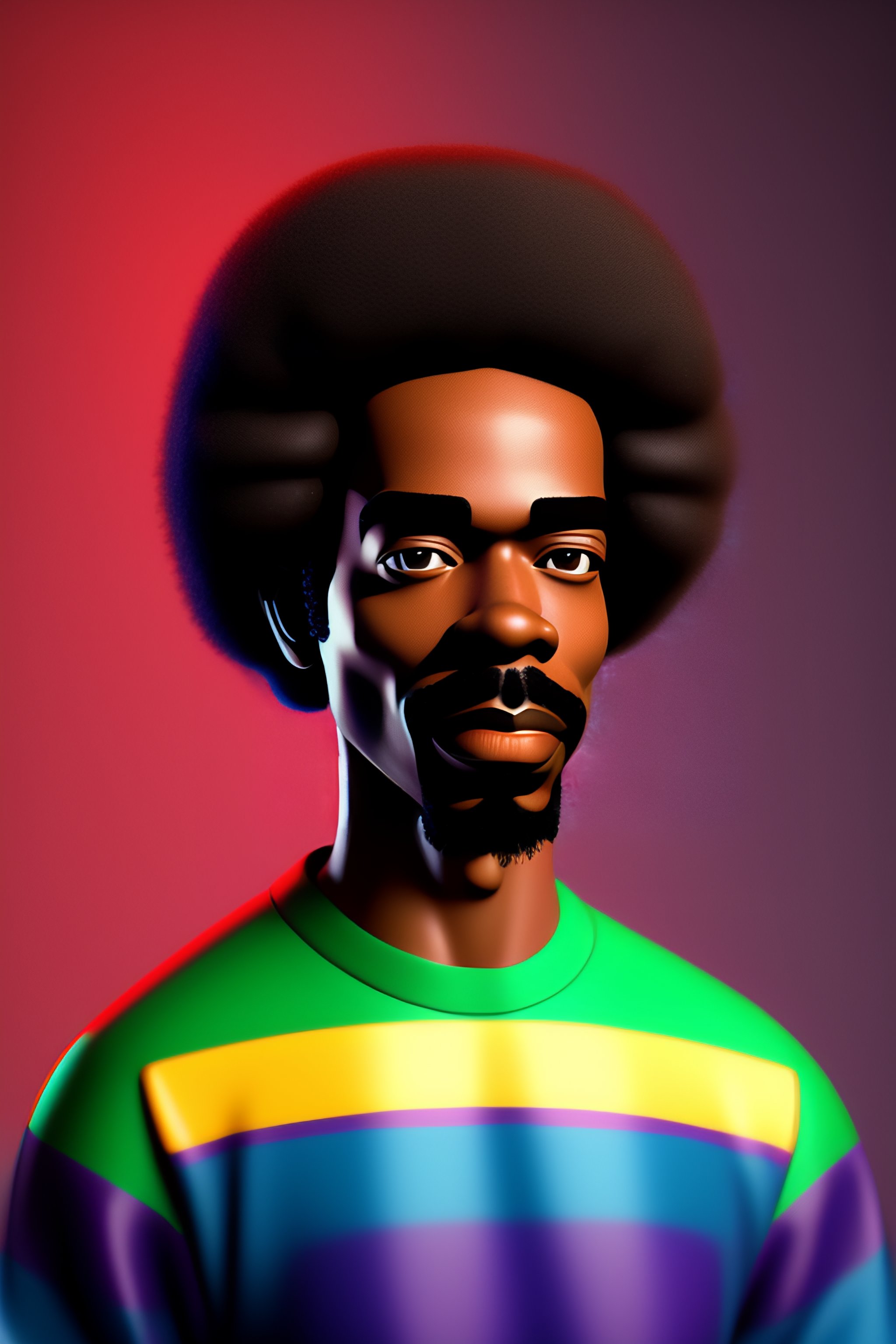 Lexica - Mac dre, 3 d rendered pixar character, smokey background