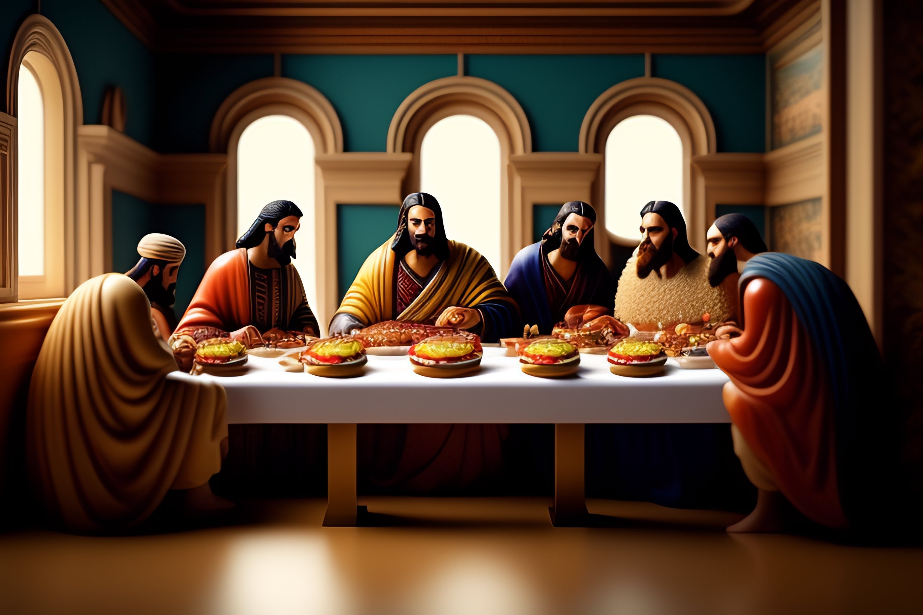 Lexica - Photo of the last supper, they are having McDonald's ...