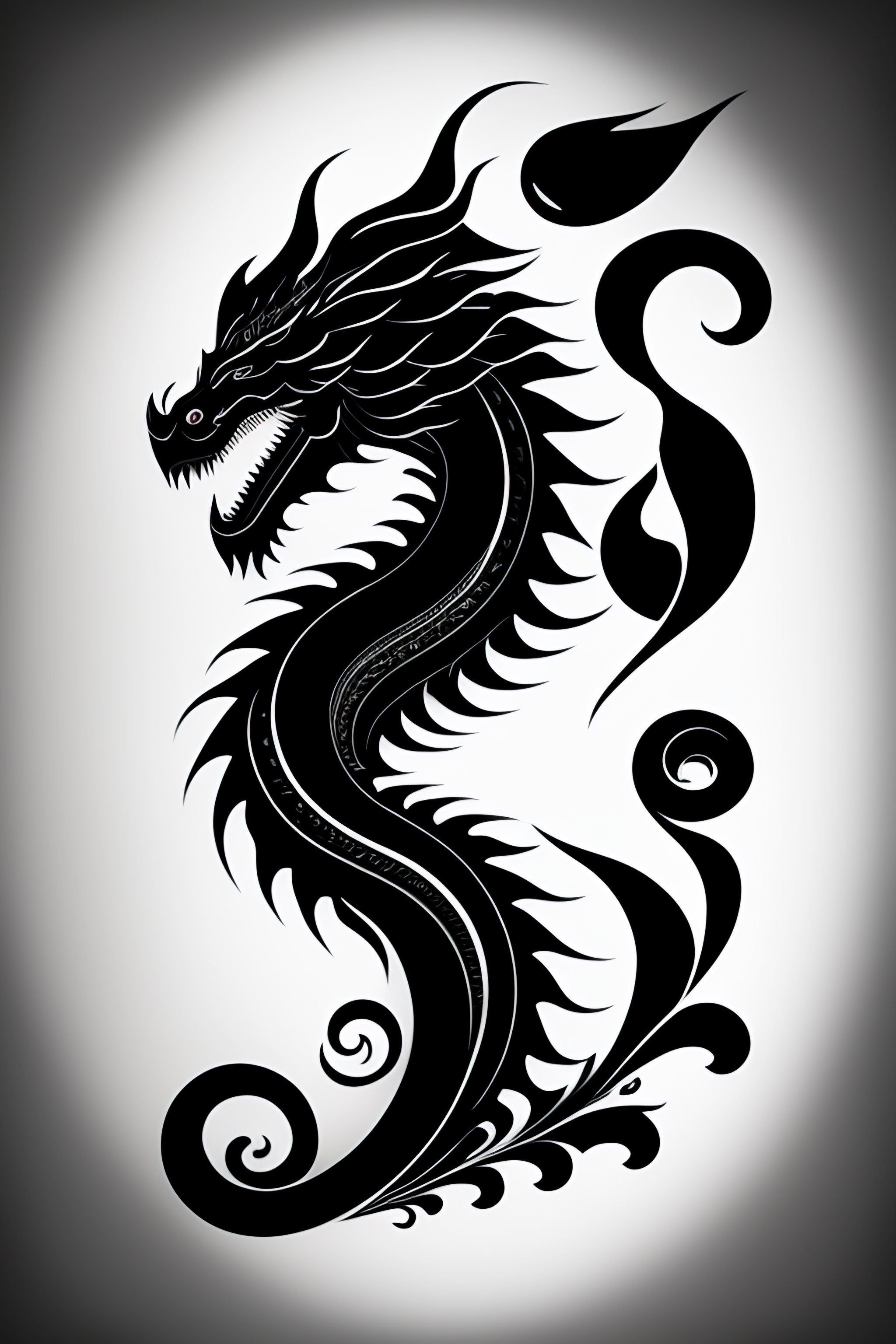 Tribal Chinese Dragon Tattoos