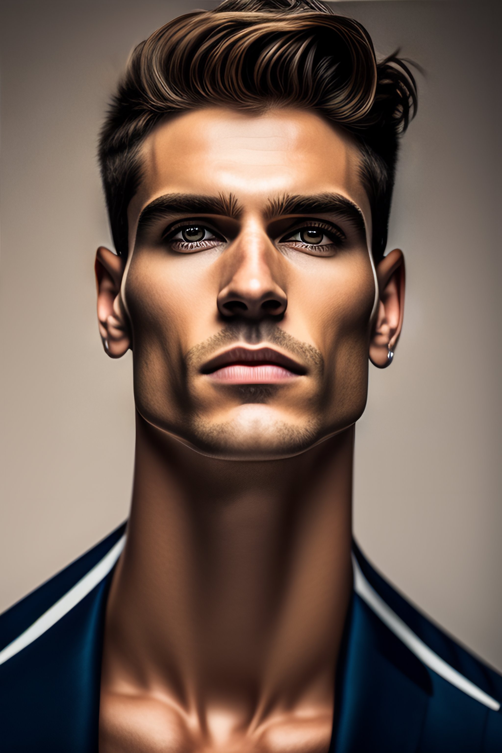 Lexica - A man, centered in frame, facing camera, symmetrical face ...