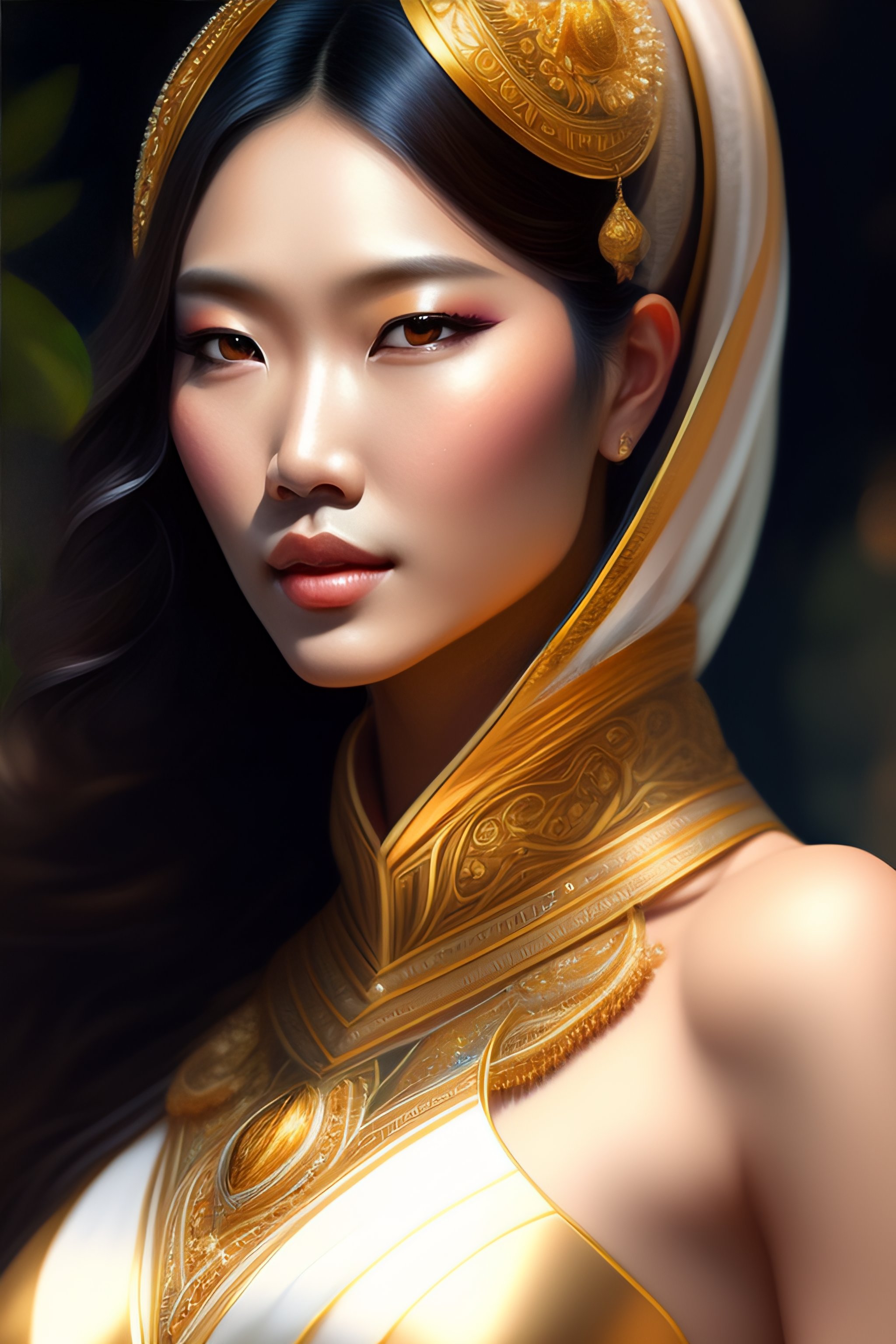 Lexica - Symmetry!! full body portrait!!!! of a beautiful!!!! asian ...