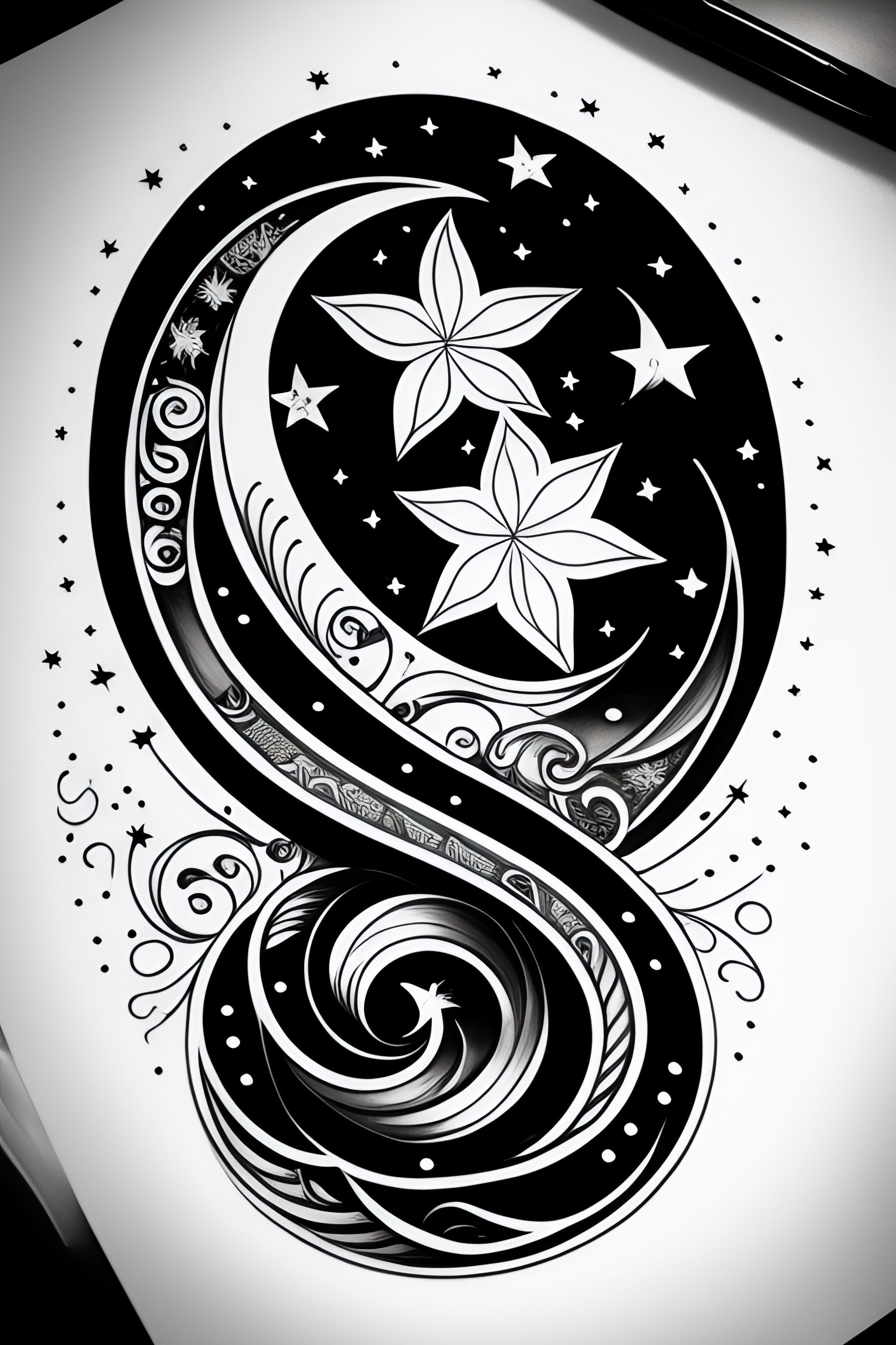 Lexica - Tattoo design, star simple design on white background, clean ...
