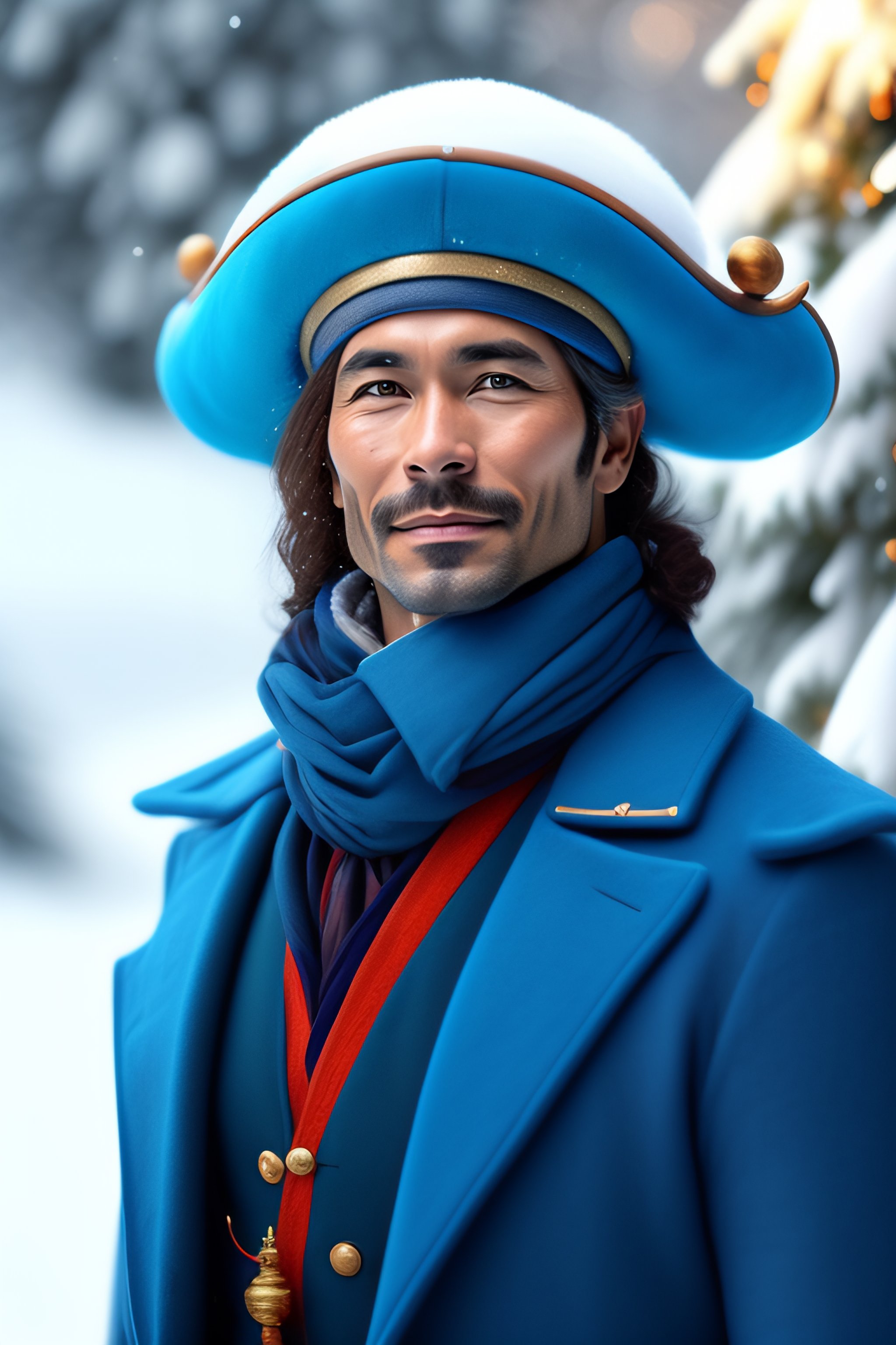 Lexica - A human reindeer pirate doctor, wearing a blue round hut, in ...