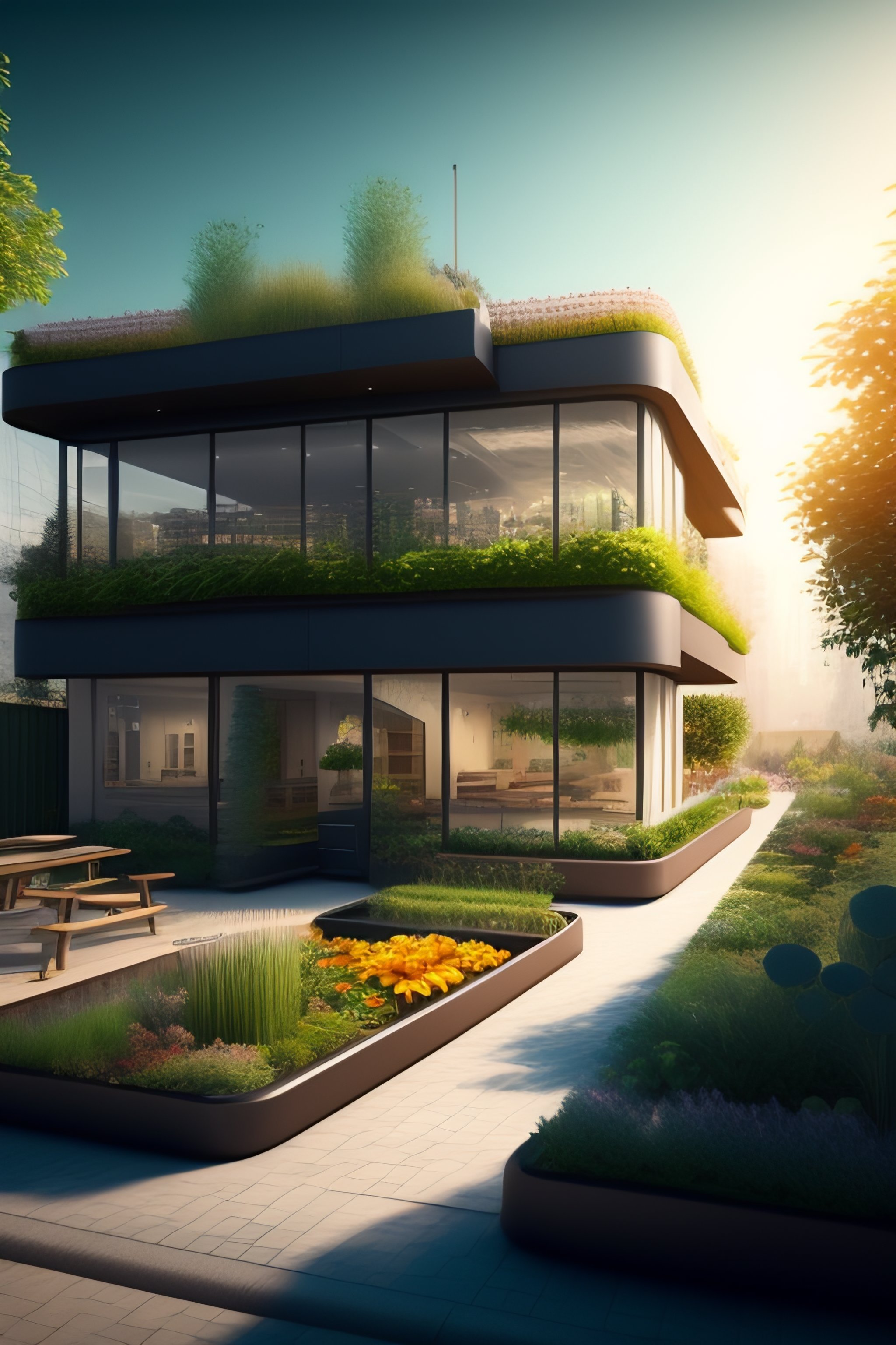 Lexica - Photo realistic neighbourhood organic community garden in a ...