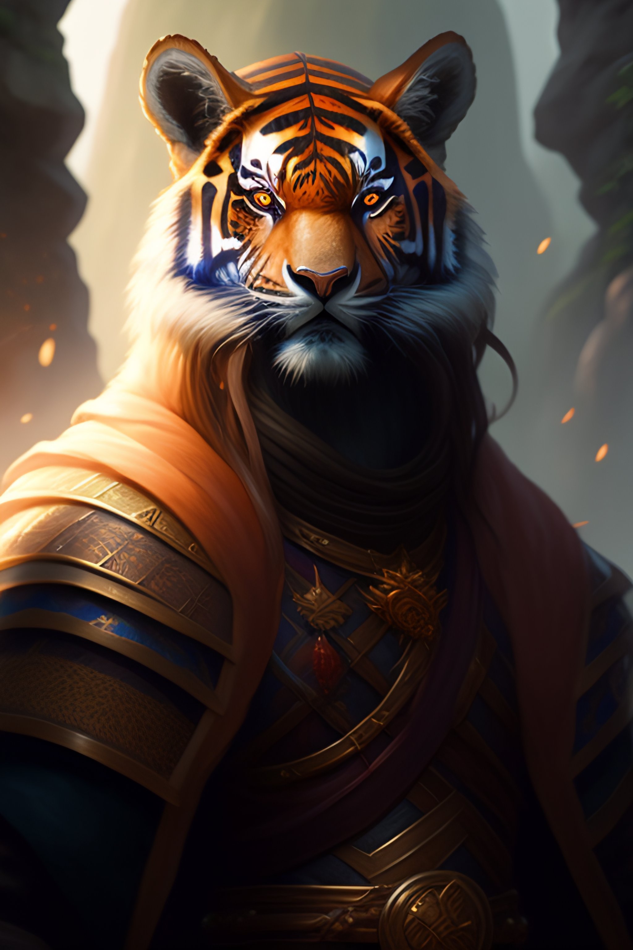 Lexica - Druid, tiger, samurai, by justin gerard and greg rutkowski ...