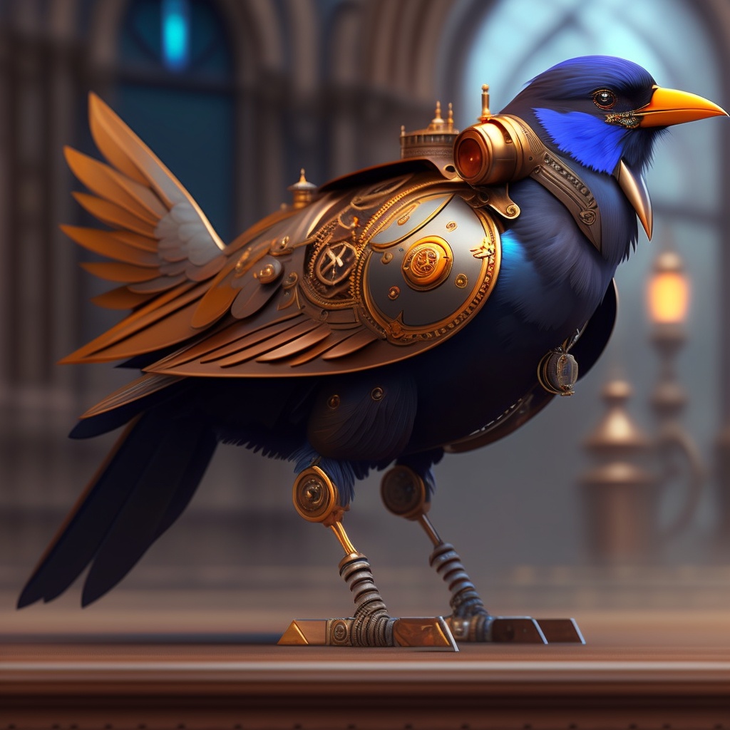 Lexica - Steampunk mechanical crow, fantasy artwork, mechanical robot ...