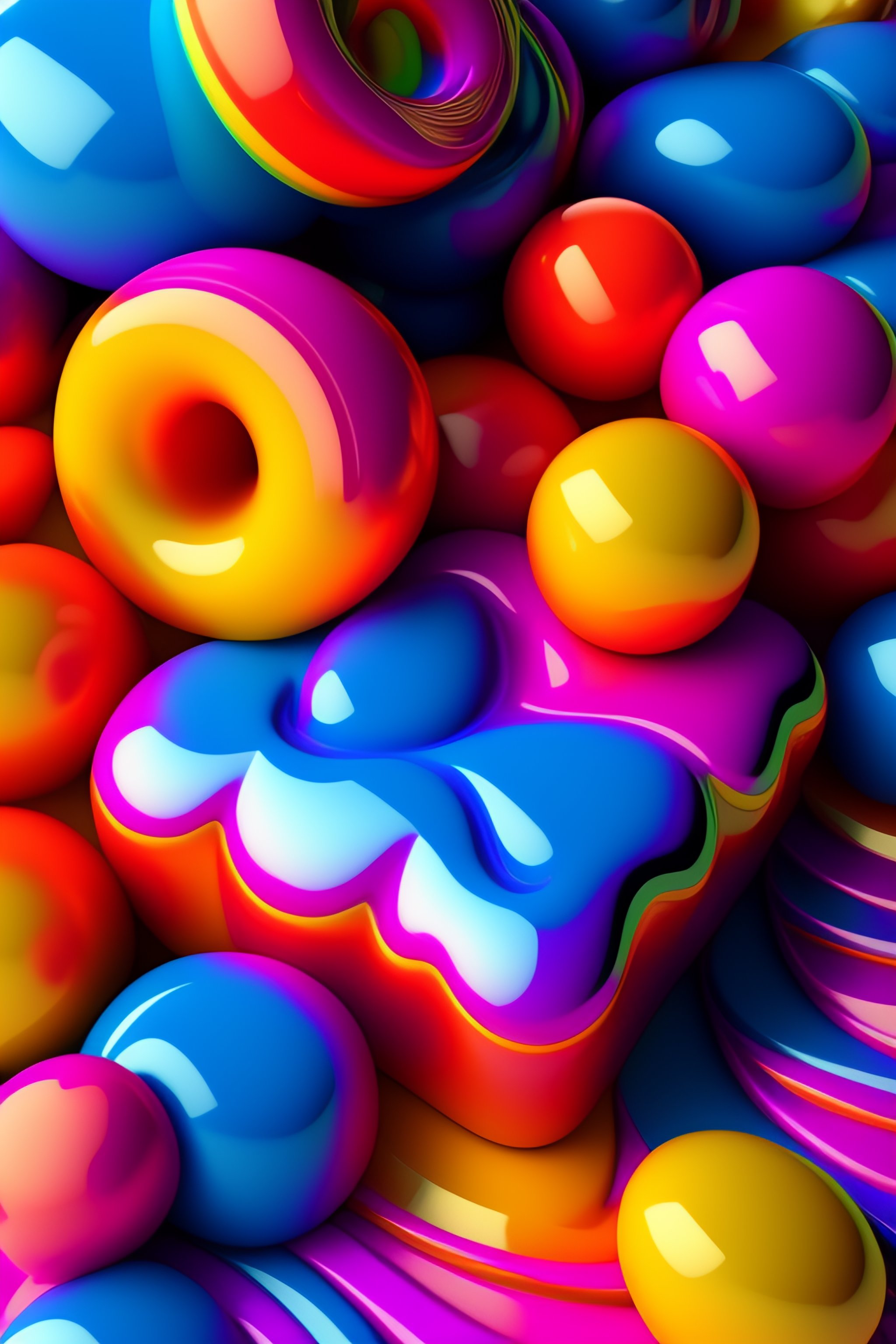 Lexica - 3d rendering of the number 2, candyland, bright vibrant colors ...