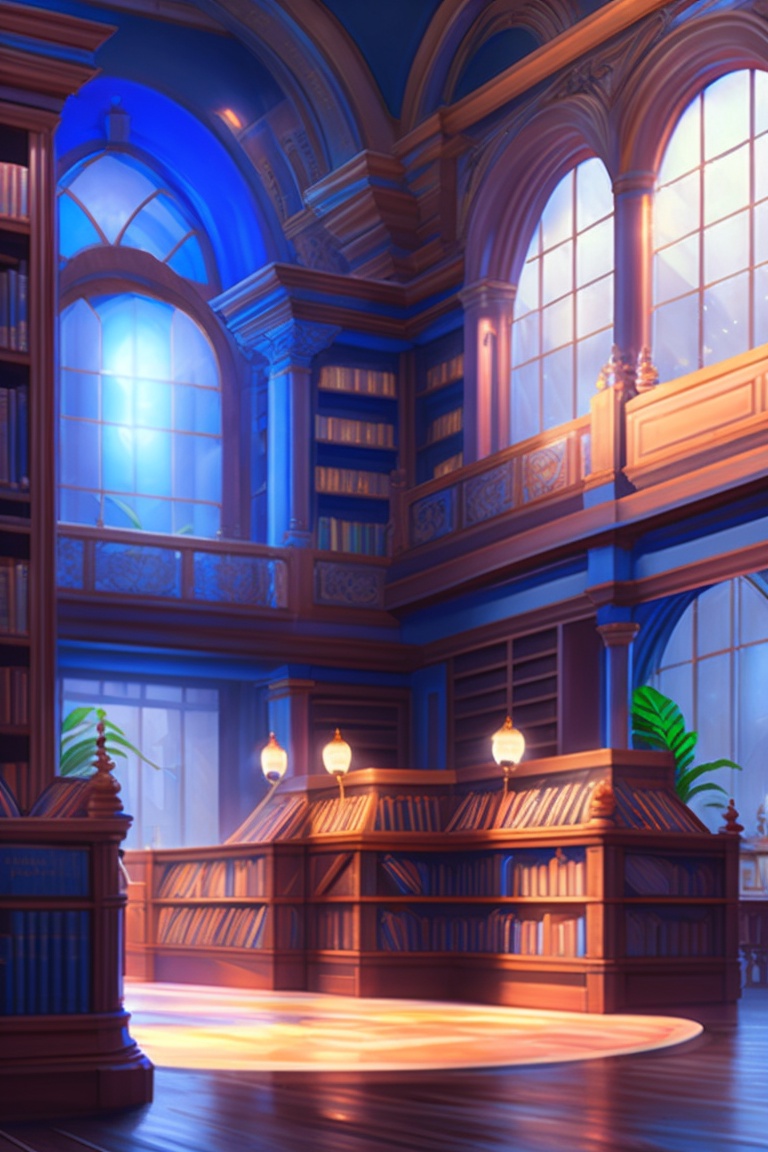 Anime Library Background