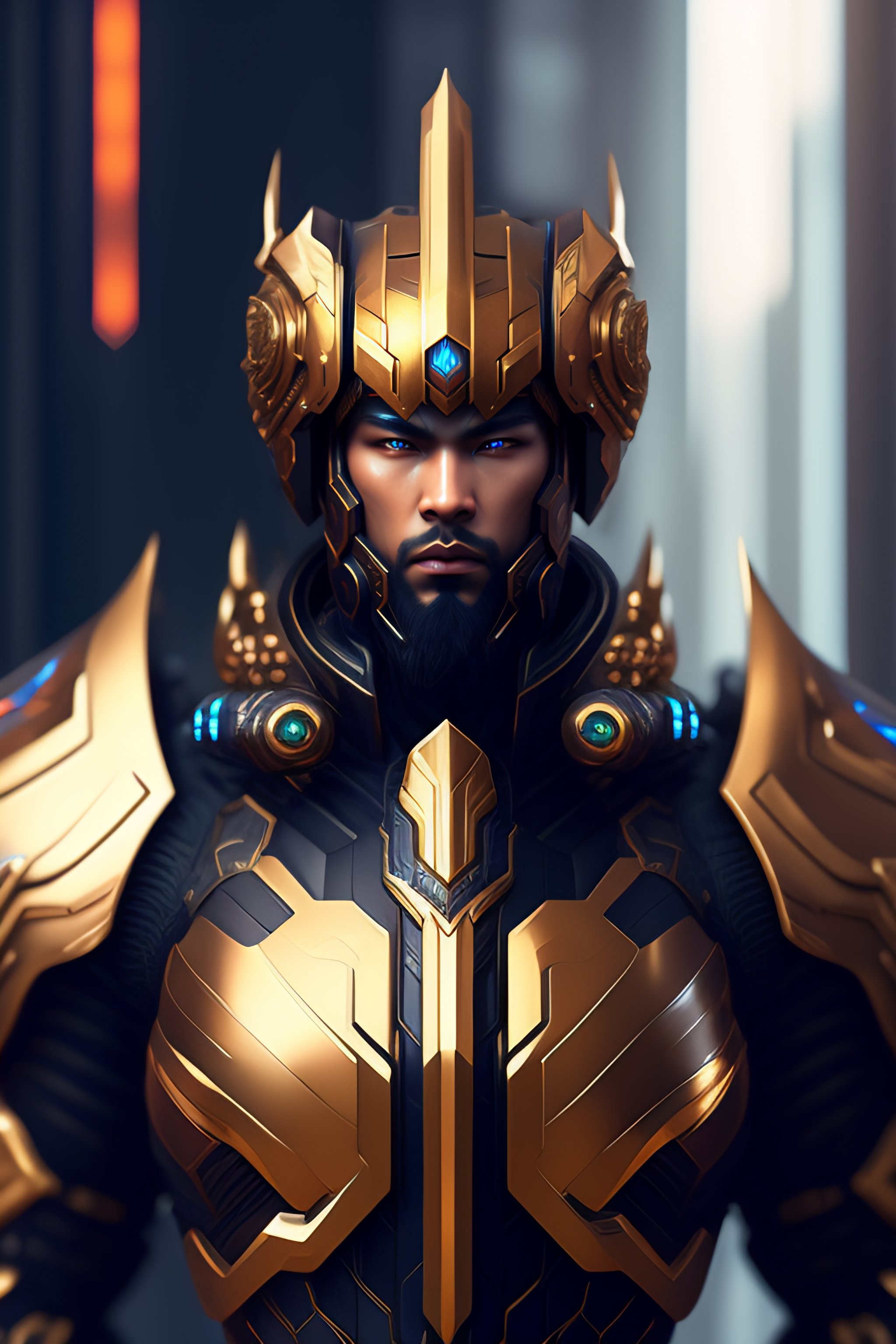 Lexica - Symmetry!! portrait of cyberpunk alien male emperor mecha in ...