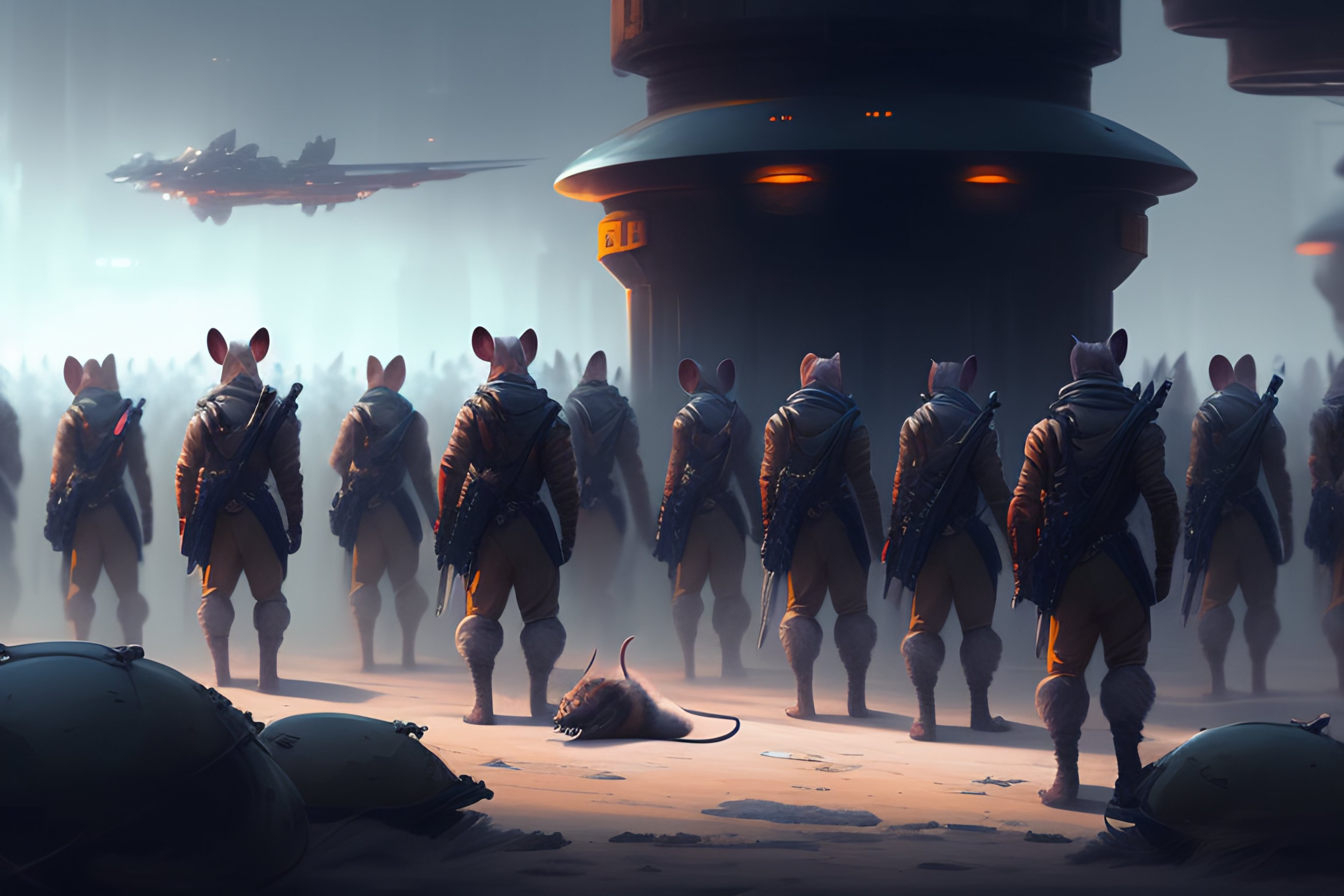 Lexica - An army of humanized mouse soldiers, art by greg rutkowski ...