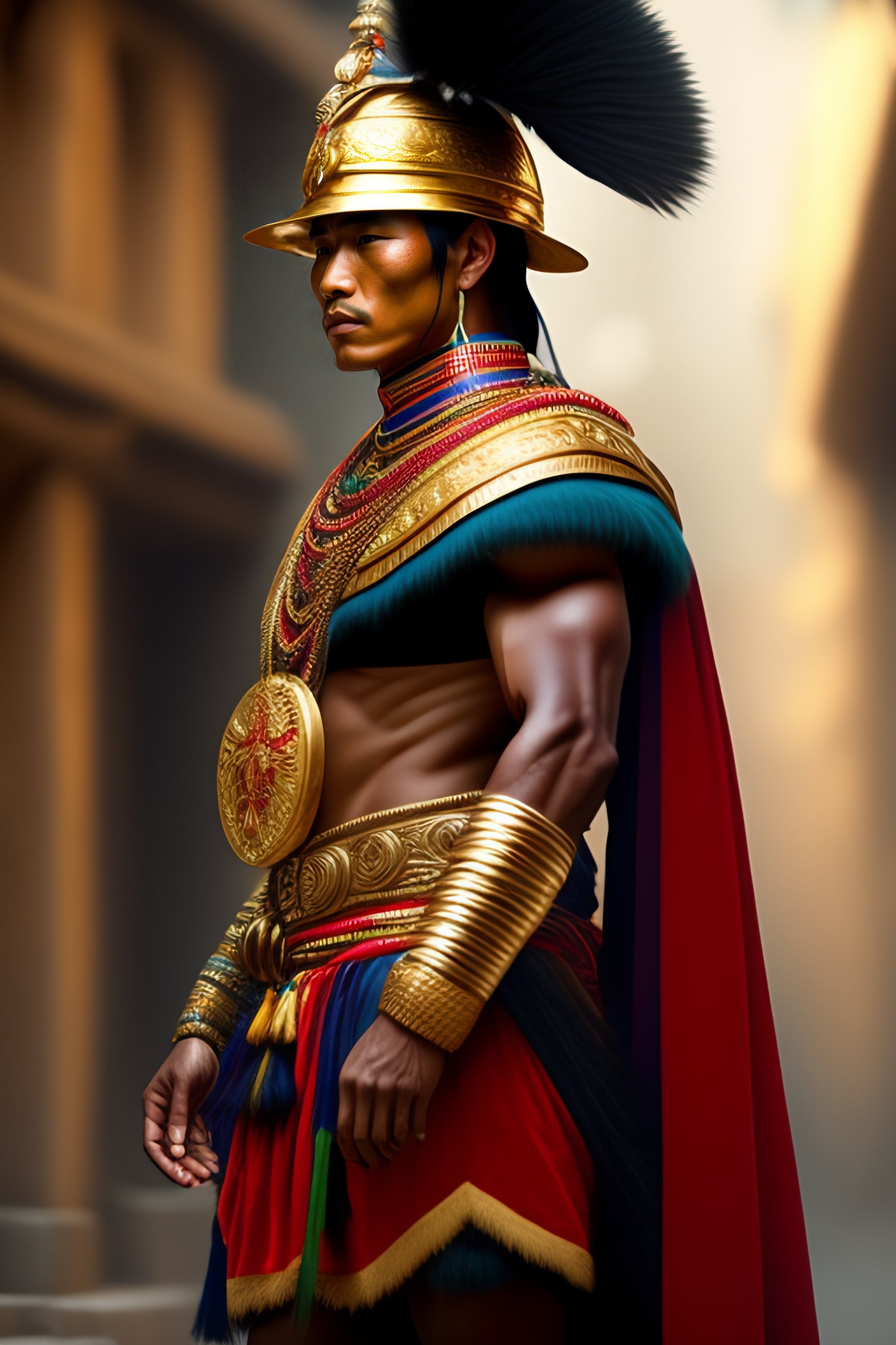 Lexica - Traditional peruvian inka warrior, with gold ornaments ...