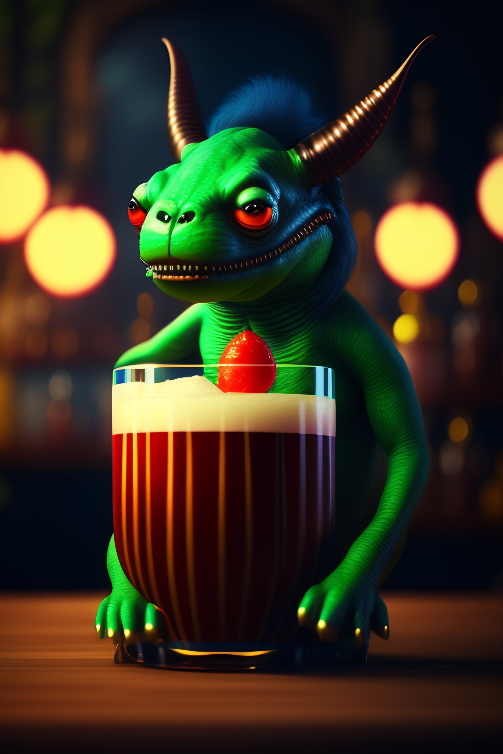 Lexica - Circus vintage ,bartender monster,alien ,CGI,C4D