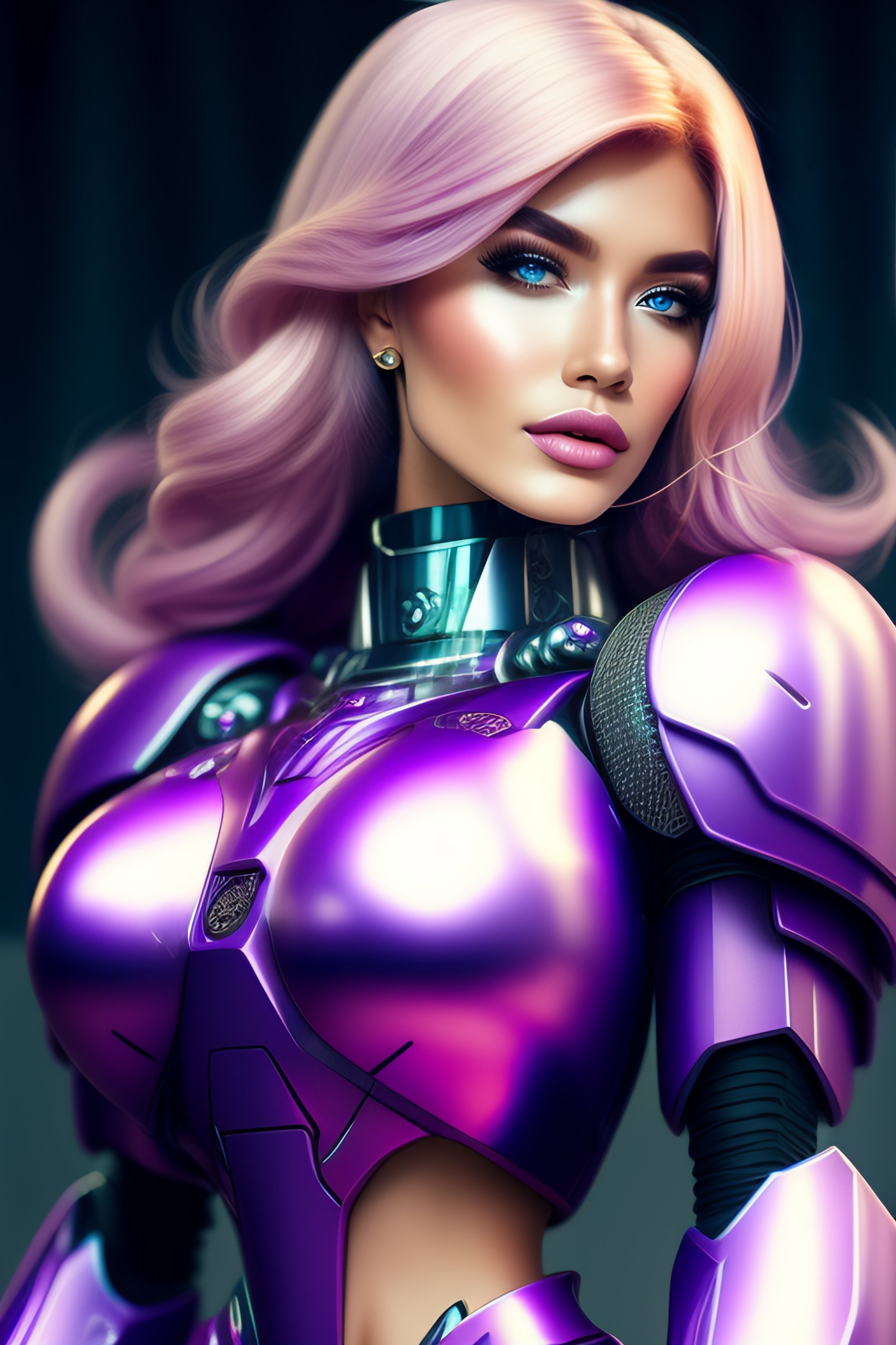 Lexica - Purple mecha blonde girl