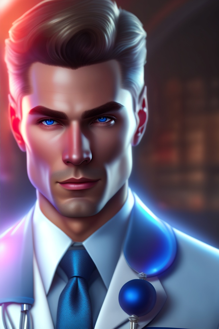 Lexica - Photo of a Beautiful Realistic Doctor man Wearing a Doctor ...