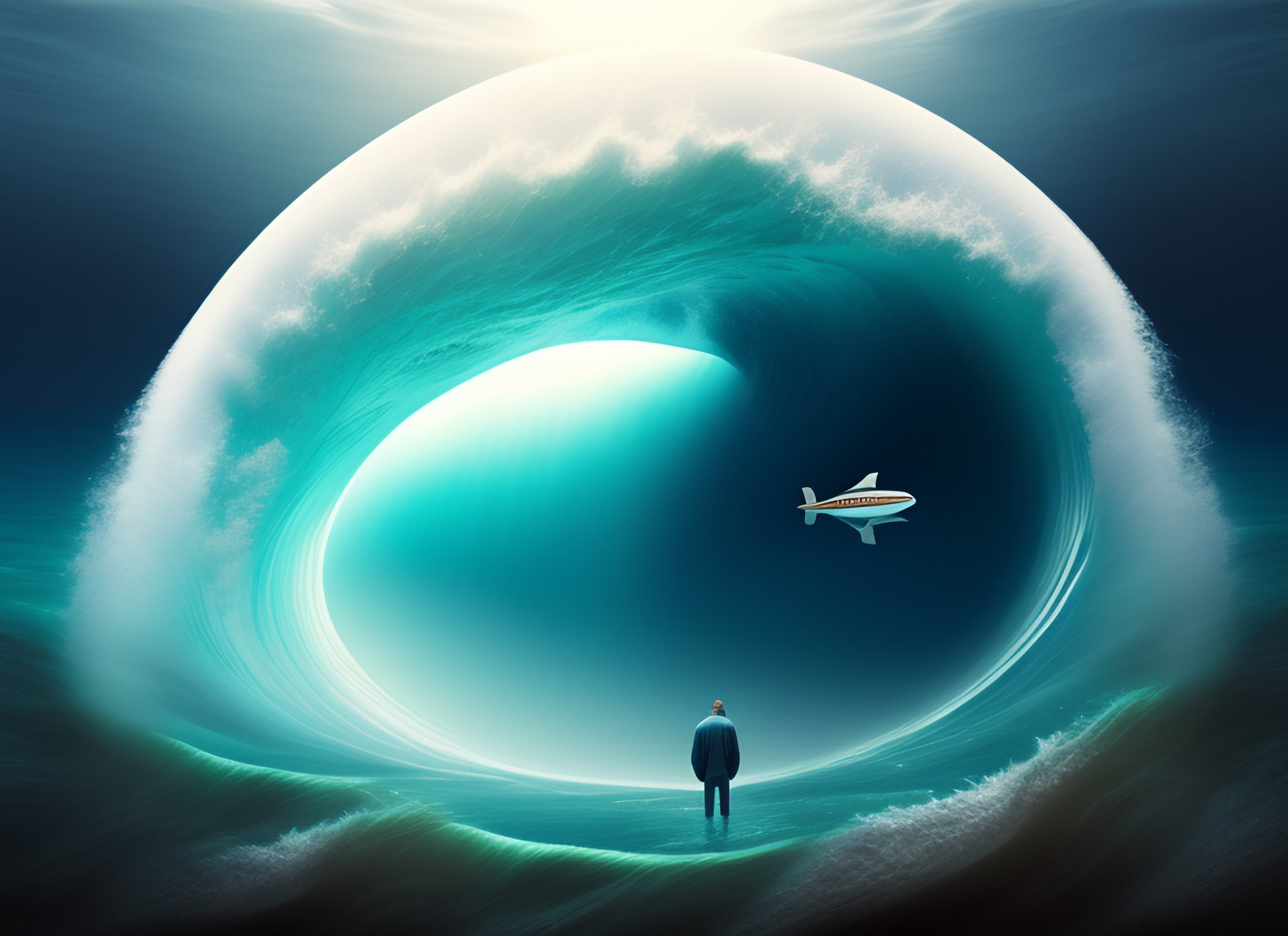 Person Falling Into Ocean