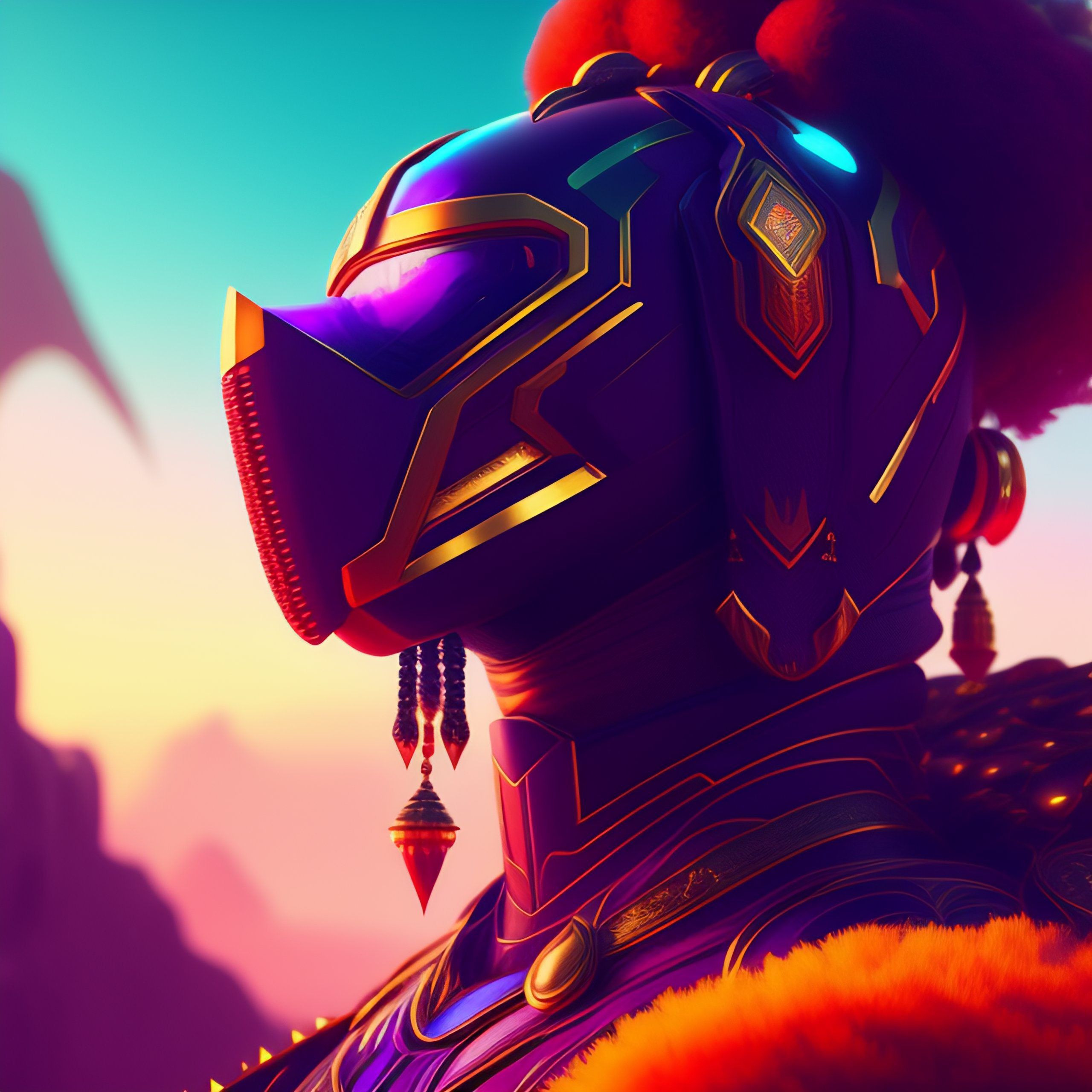 Lexica - Suit of wakanda smoking queen armor king tribal afrika color ...