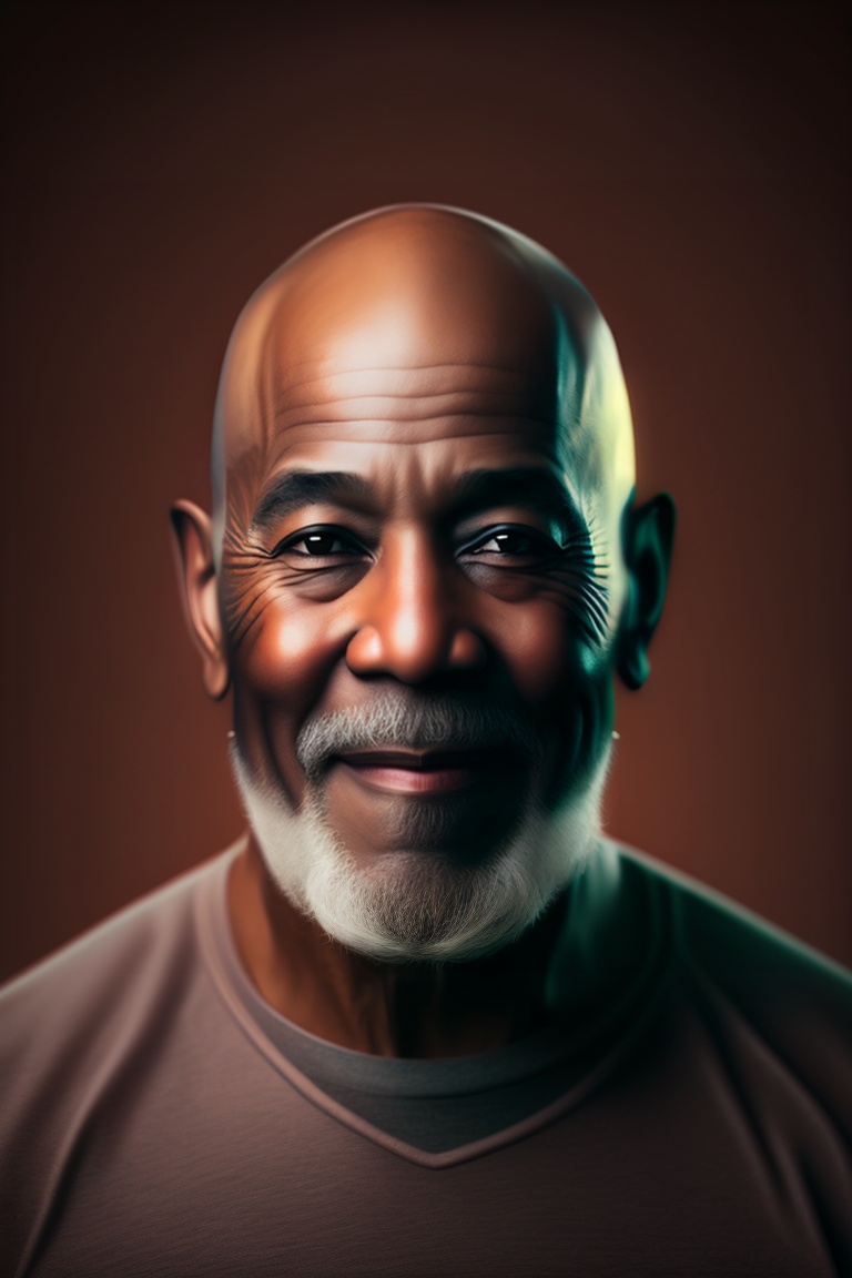 Lexica - Old man motivational, bald head, positivity, black background ...