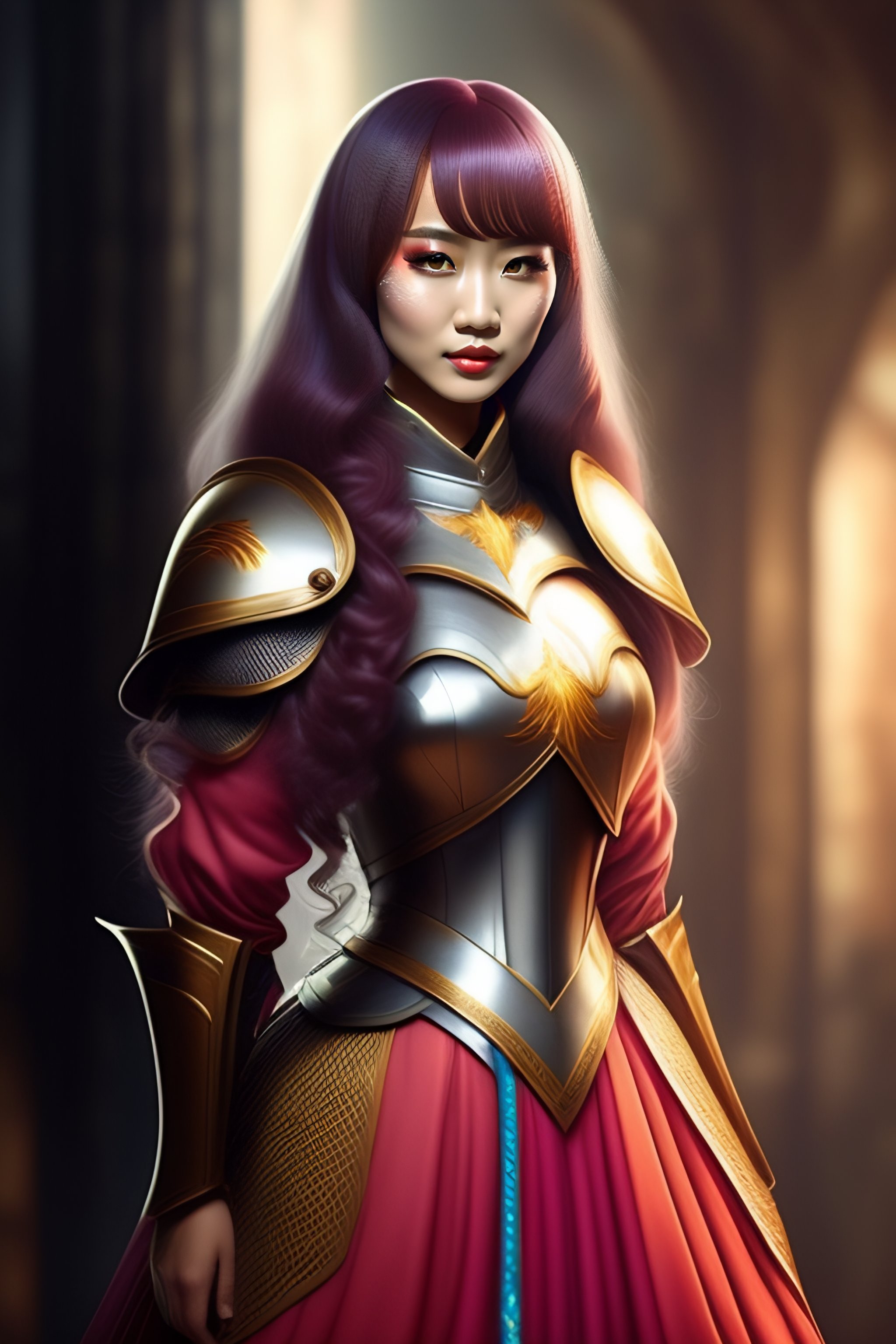 Lexica - Knight girl try to wearing a cloth waifu diffusion