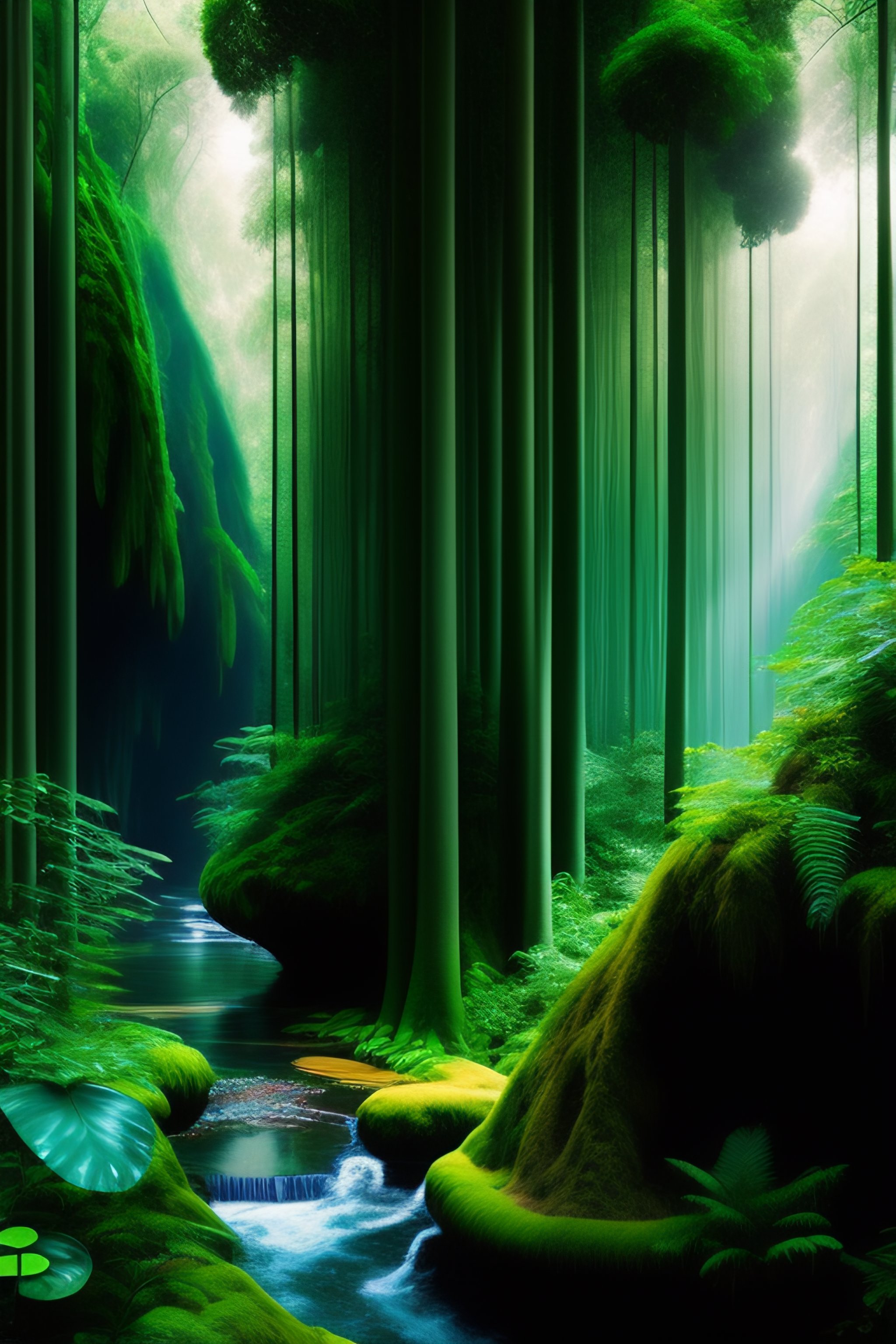 Lexica - Vibrant fantasy, photo-realistic, beautiful jungle, hyper ...