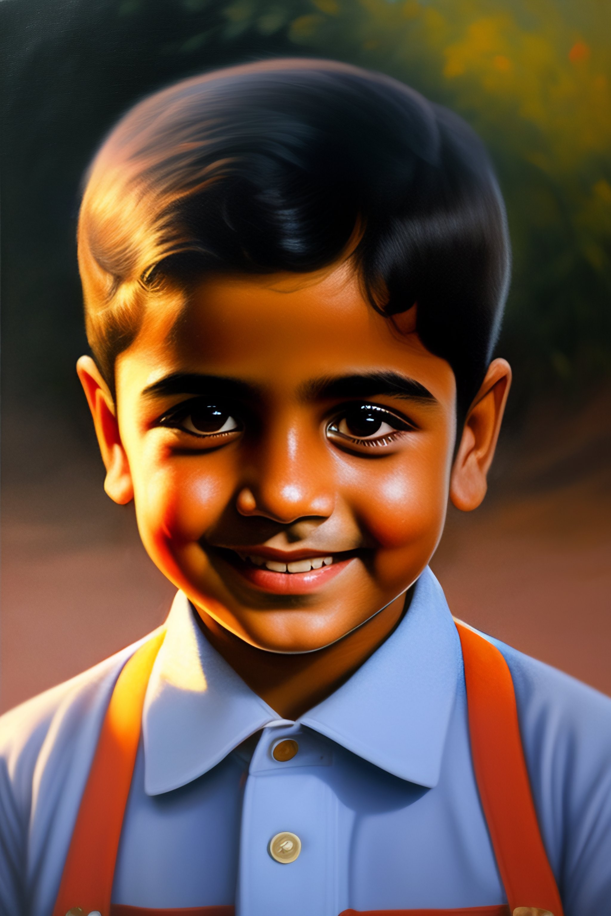 Lexica - Gautam Adani a kid, smile, sad old color, oil paint, realistic