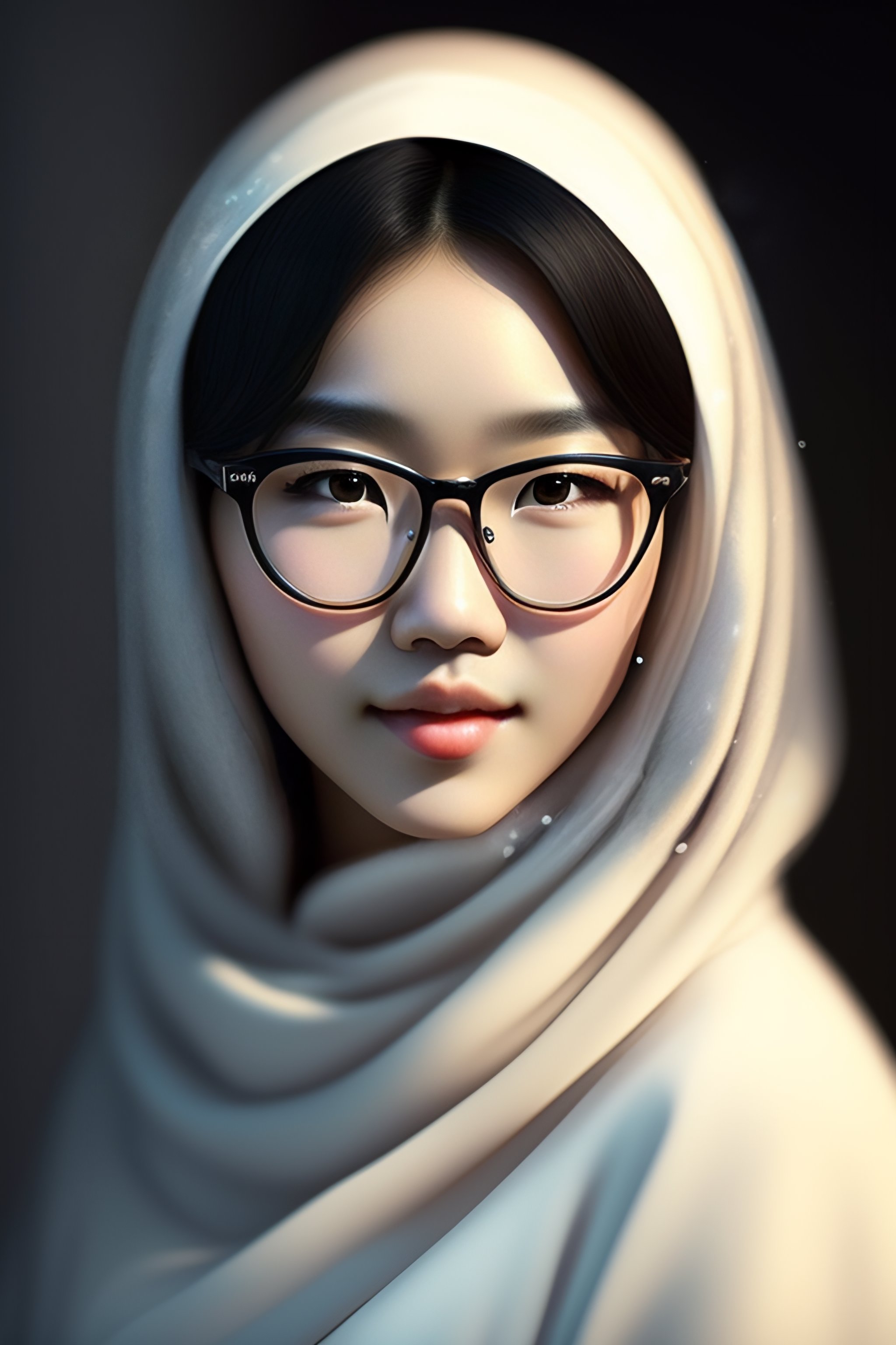 Lexica - A beautiful girl with round eyes, she has short black hair, a ...