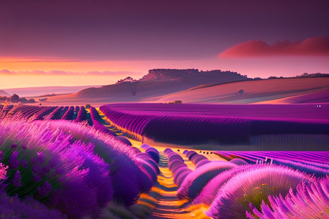 Lexica - A gentle breeze whispers through fields of lavender, caressing my senses and soothing ...