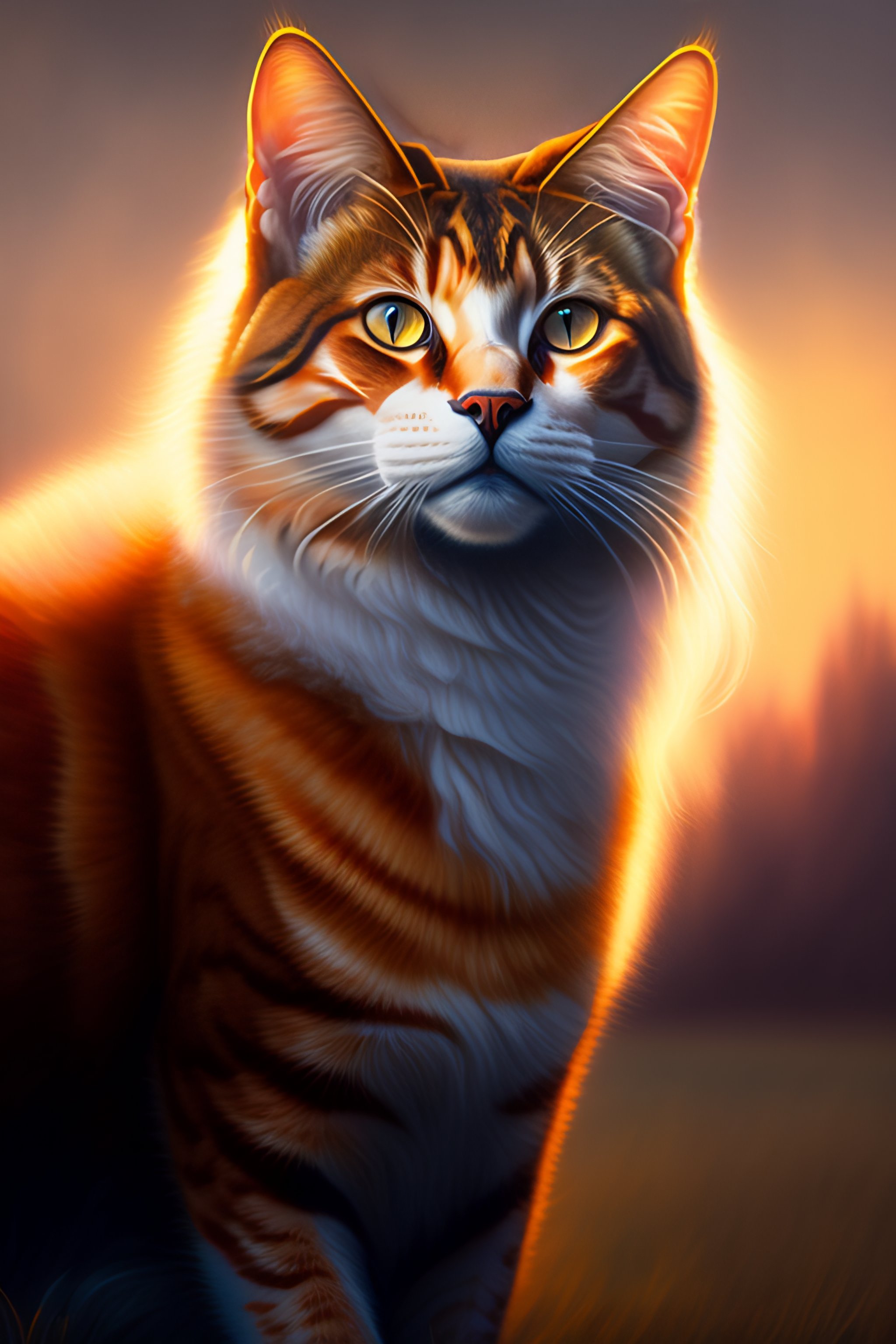 Lexica - Majestic gracious regal cat portrait, mysterious atmospheric ...
