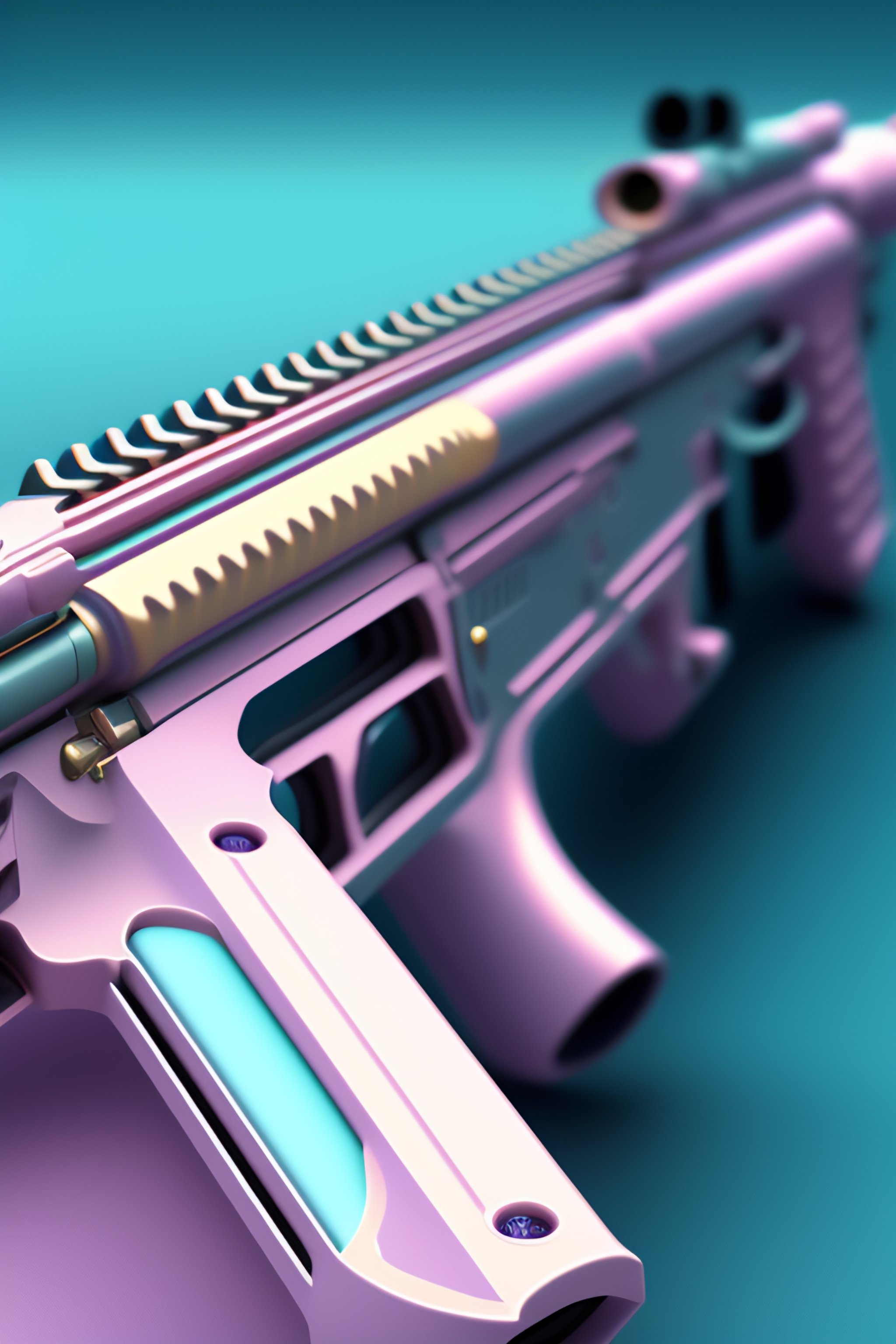 Lexica - Cute pastel rifle design with frills and beads
