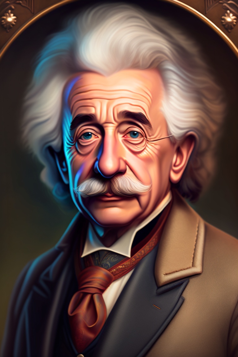 Lexica - A high quality portrait of Albert Einstein, looking directly ...