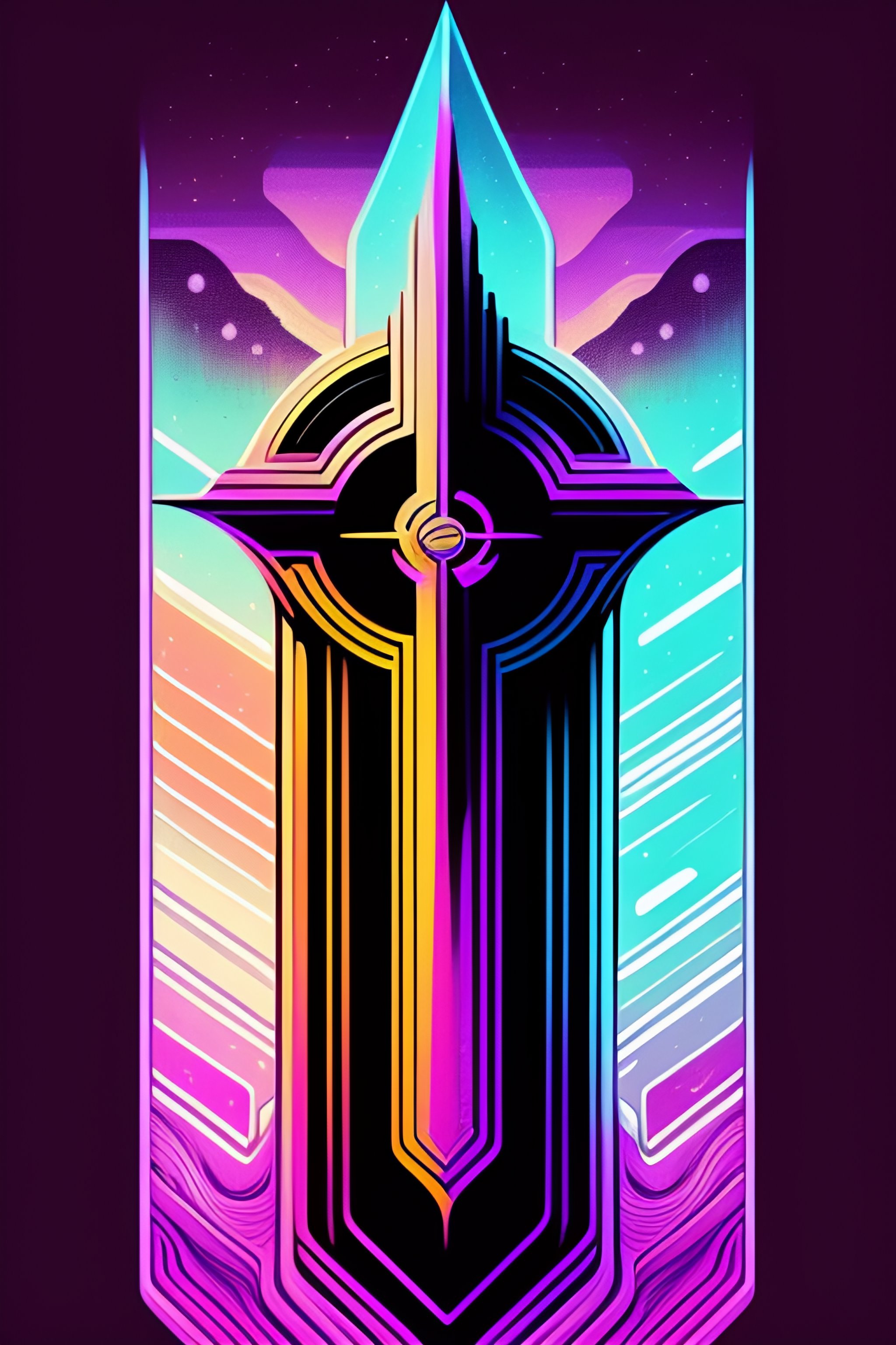 Lexica - Futuristic priest Cross-Over, logo design by Philippe Caza