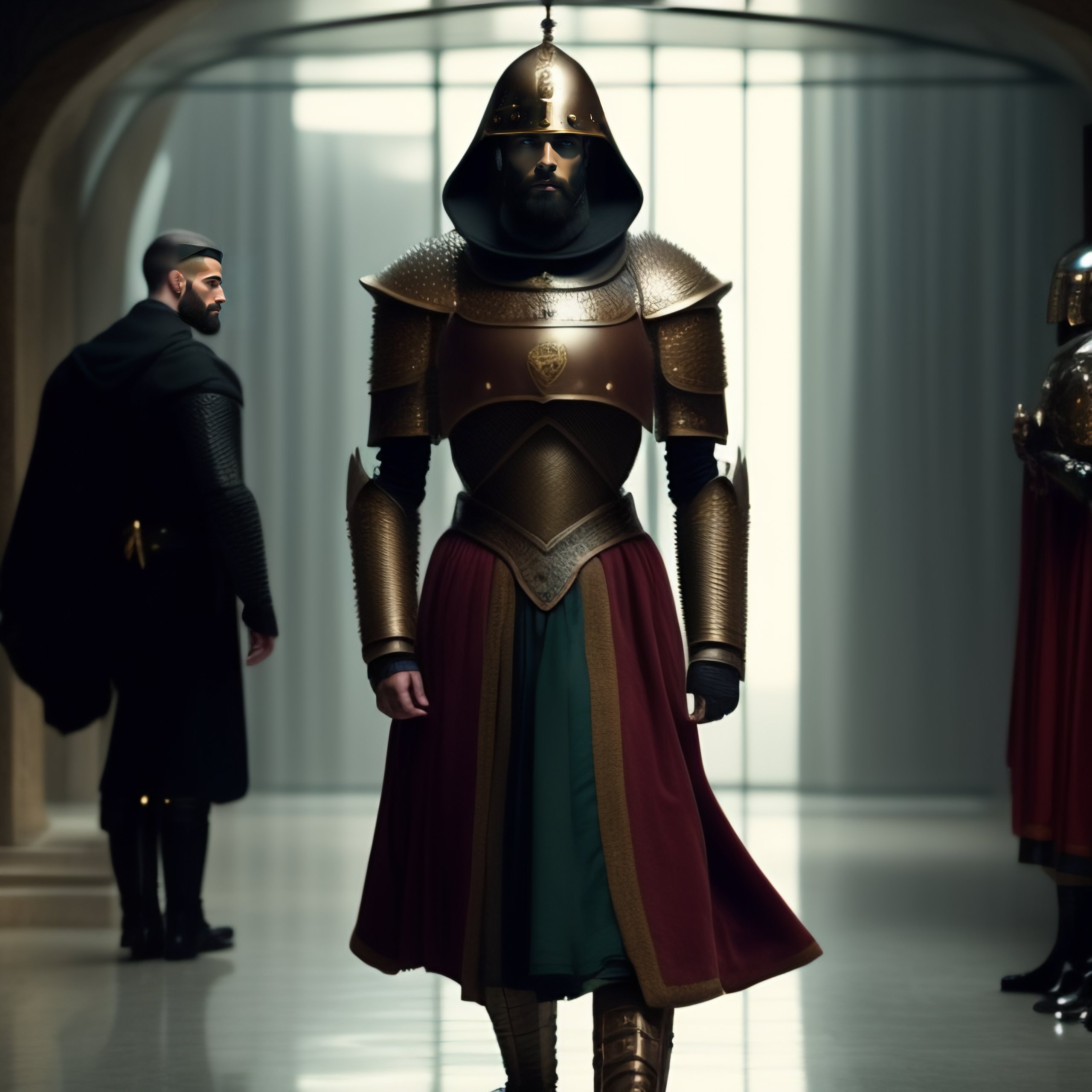 Lexica - A robot IA intelligence, ex machina, dressed like a medieval wizard, movie like style
