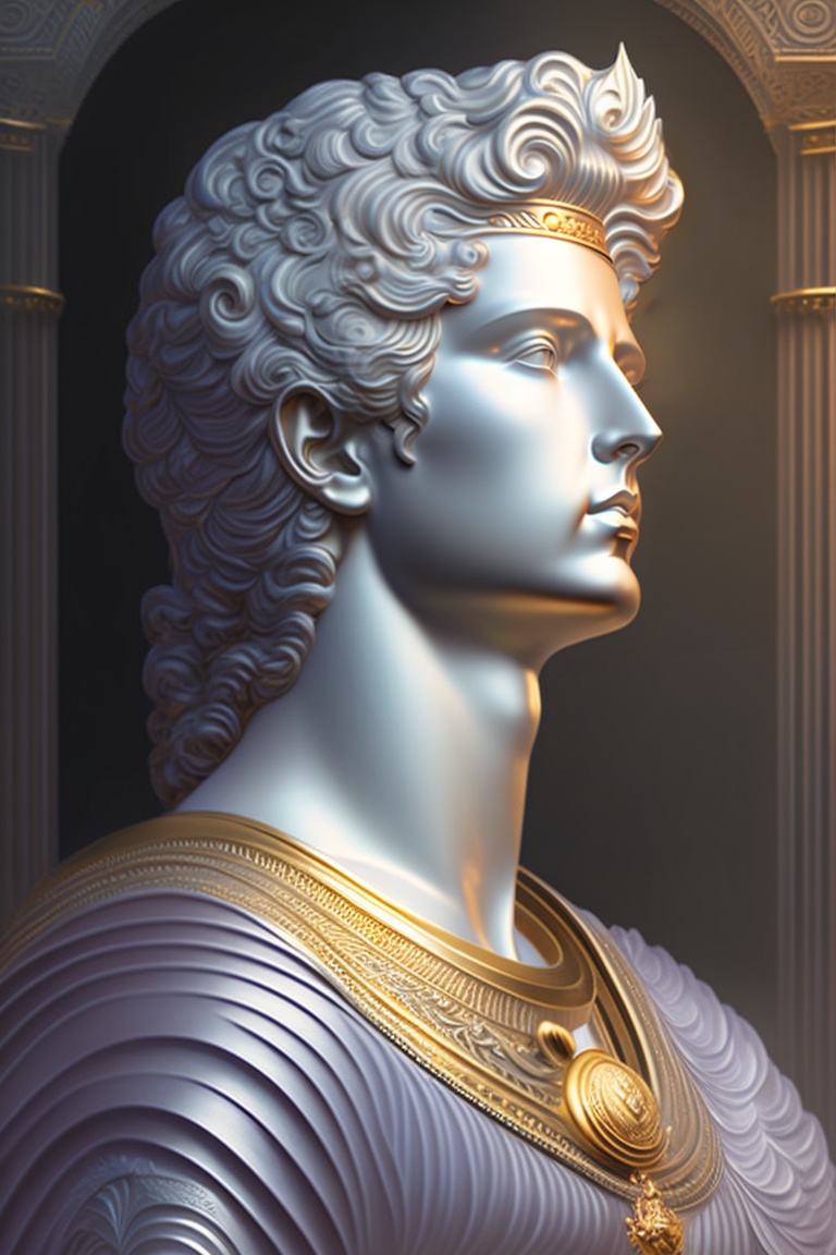 Lexica - Handsome portait of god Apollo, profile, Gustave Doré style ...