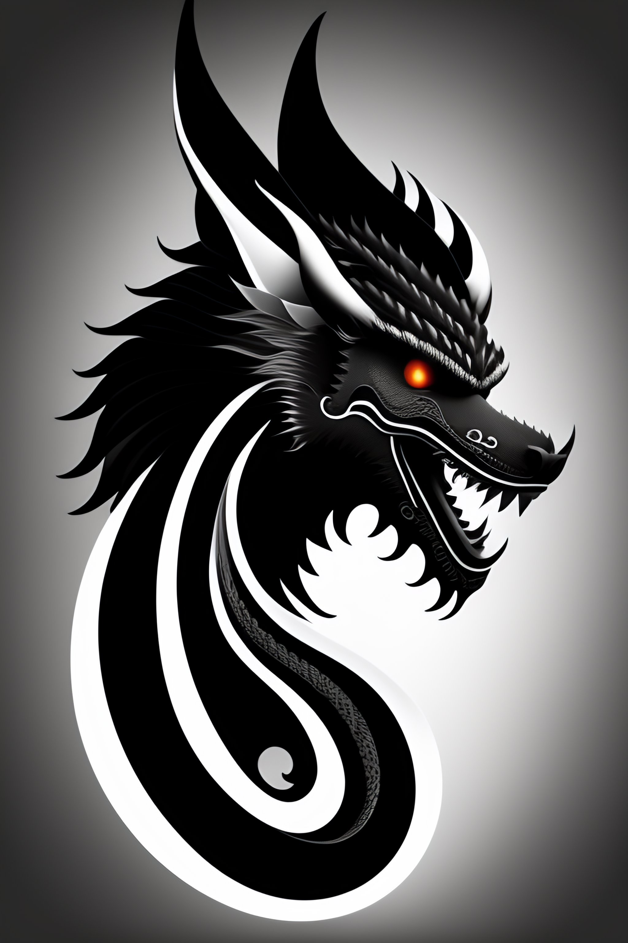 Lexica - A black and white picture of a circular design, a tribal ...