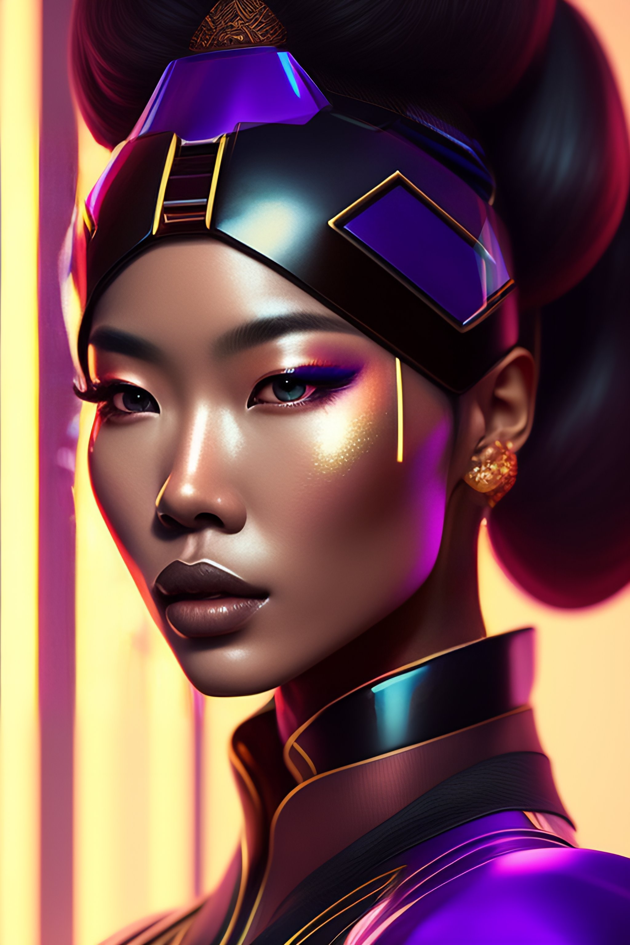 Lexica - Beautiful portrait of friendly attractive alien cyborg, style ...