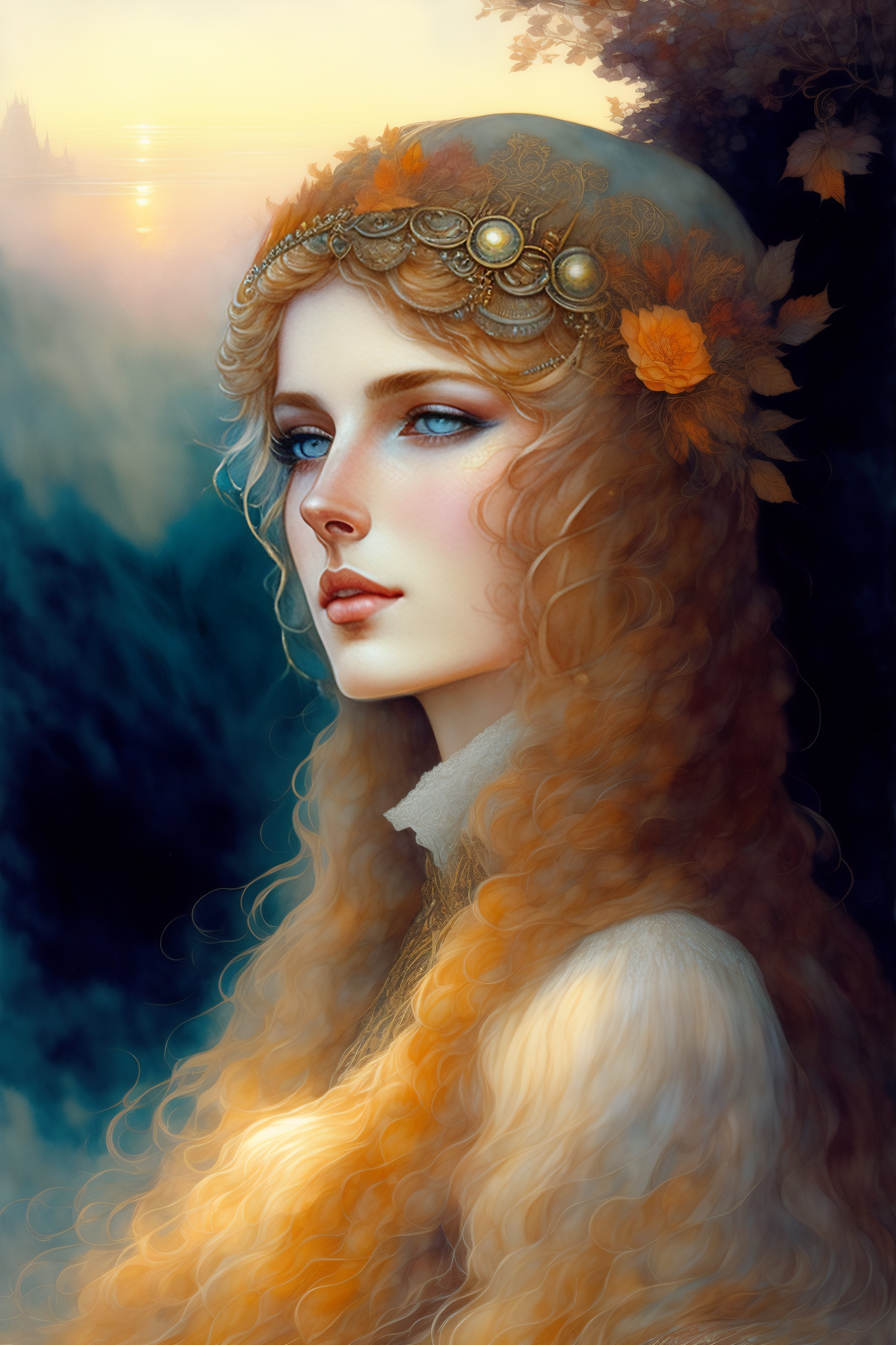 Lexica - Portrait of a pretty girl, messy blonde hair, full face ...