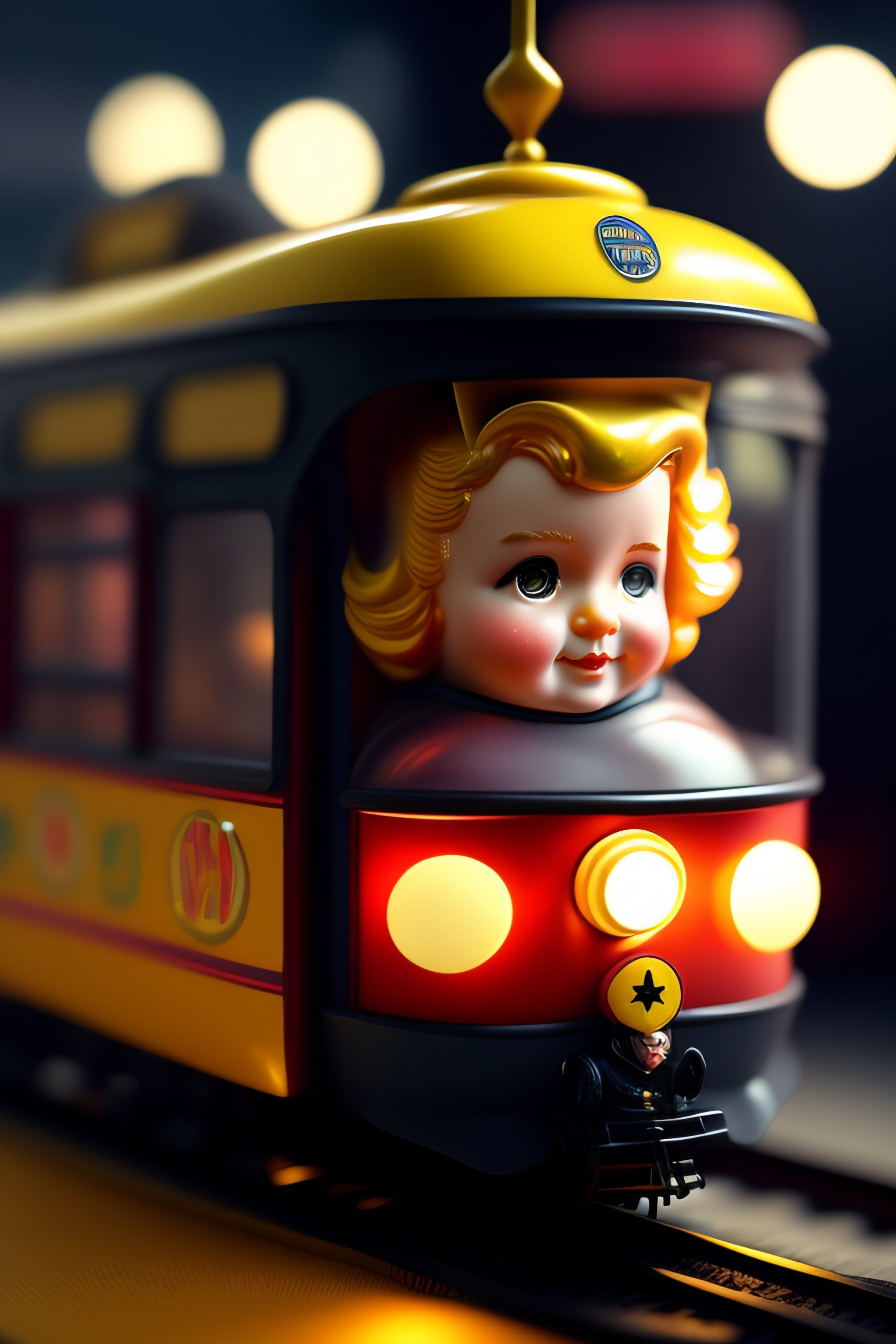 Lexica - Bimbo batman in a tramway, higly detailed, in a joyful lighting
