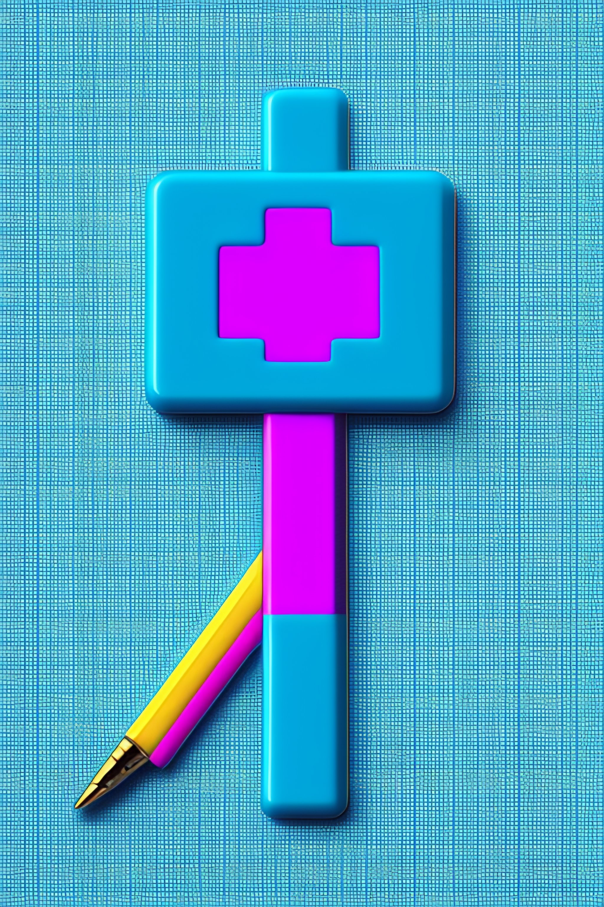 Lexica - Blue and pink key, style 80s, pixel art