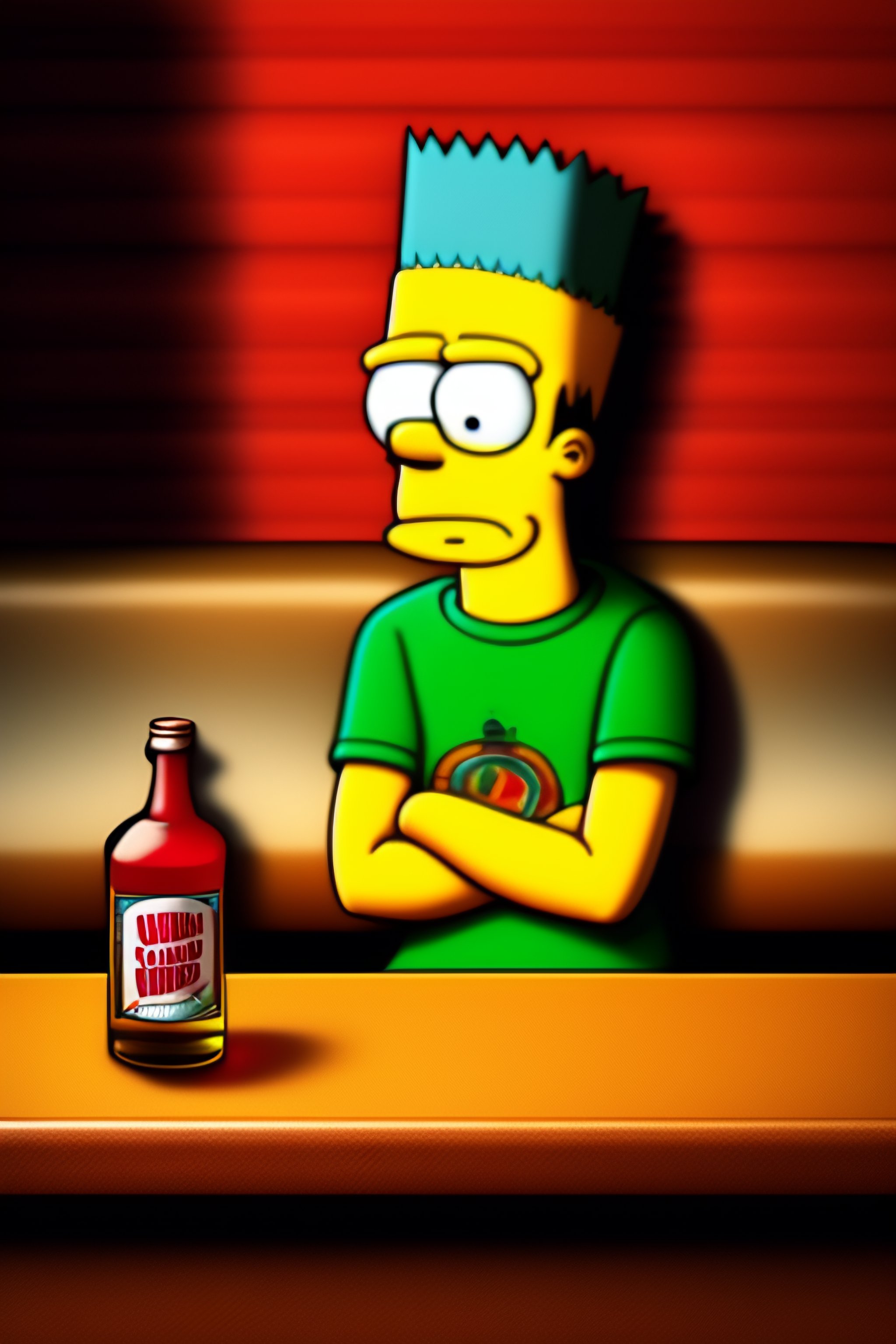 Lexica - Bart Simpson in a bar smoking joints