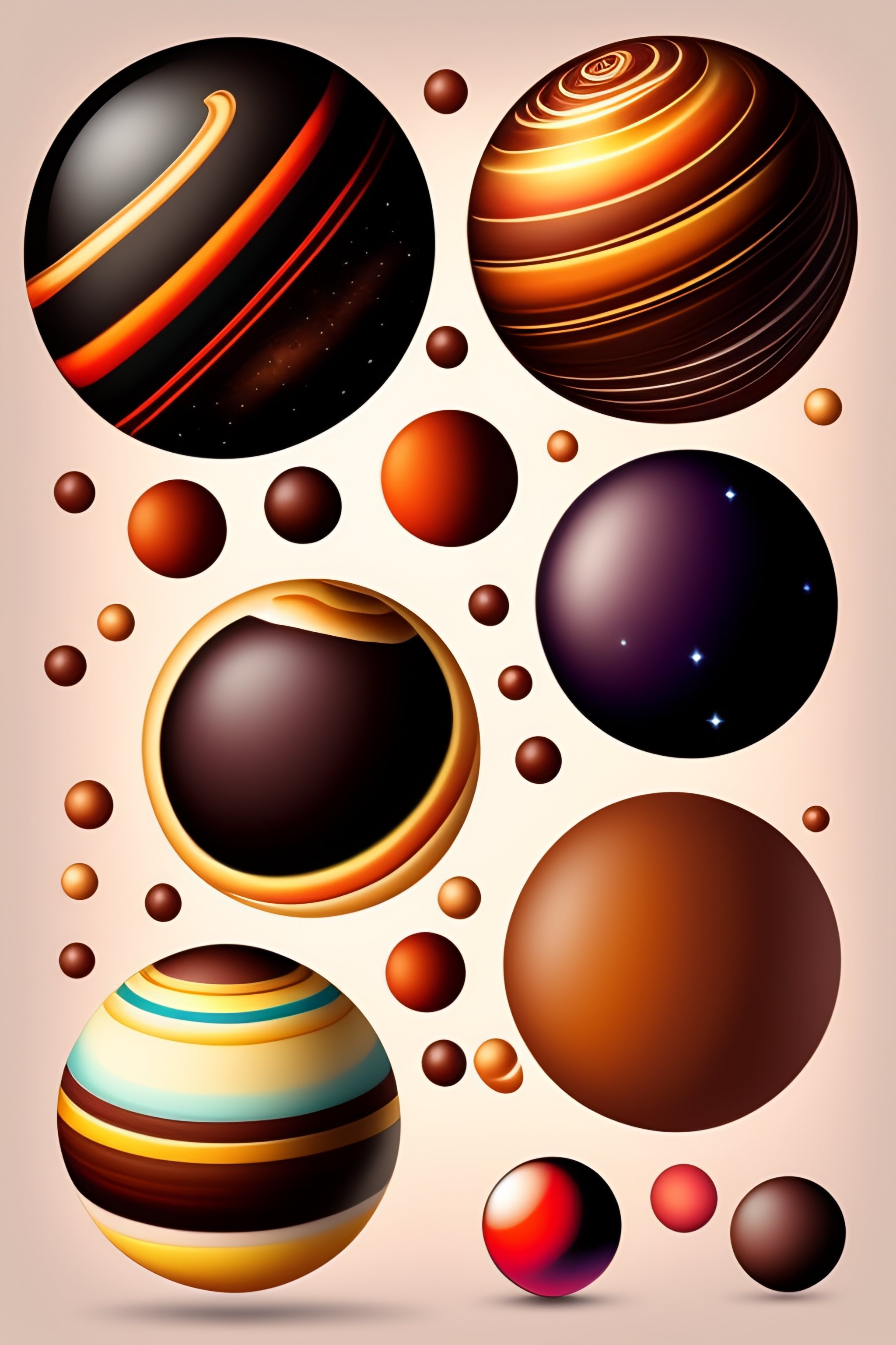 Lexica - Chocolate planets in space, rings, vector cartoon funny art of ...