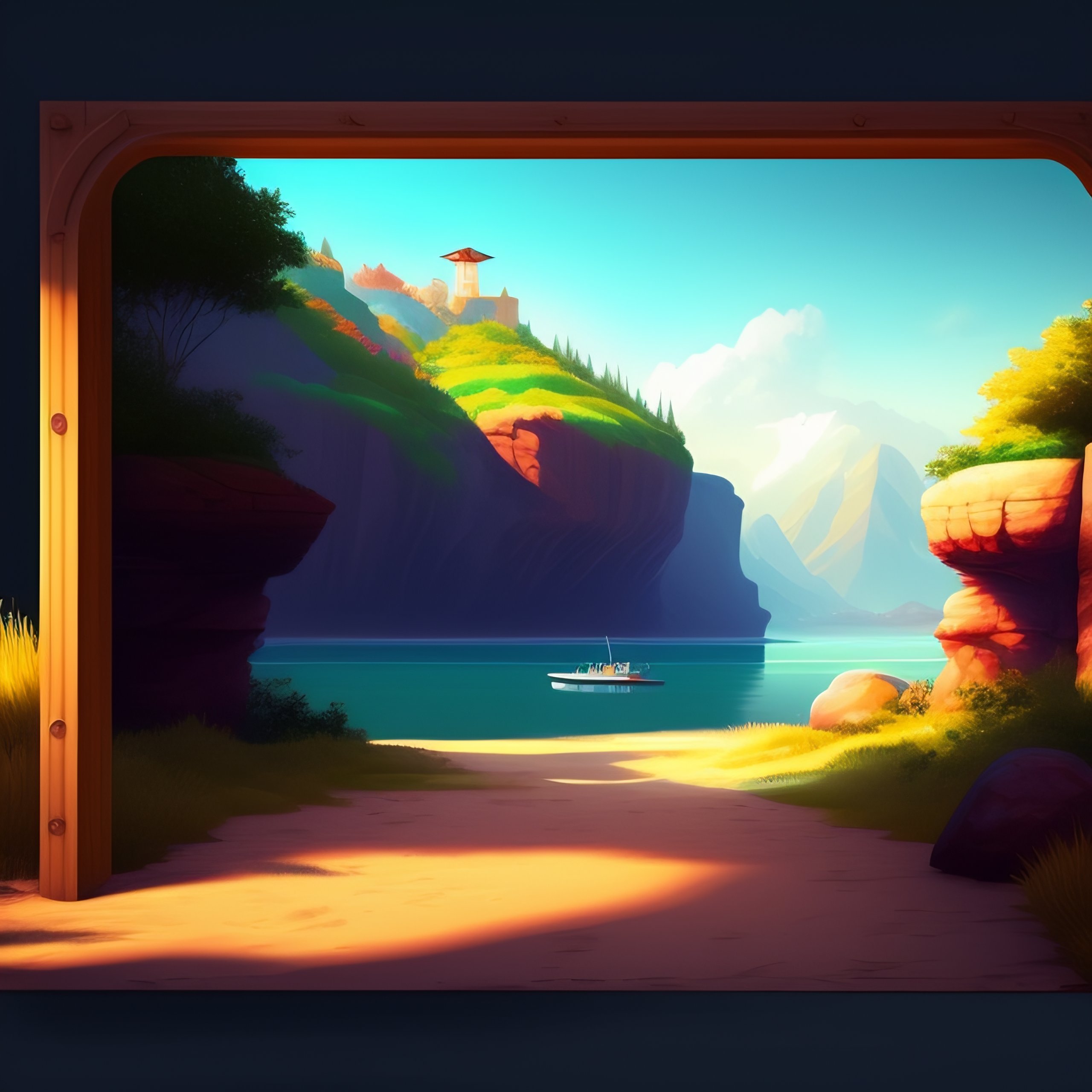 Lexica - Draw a game scenery background that represents a movie studio ...