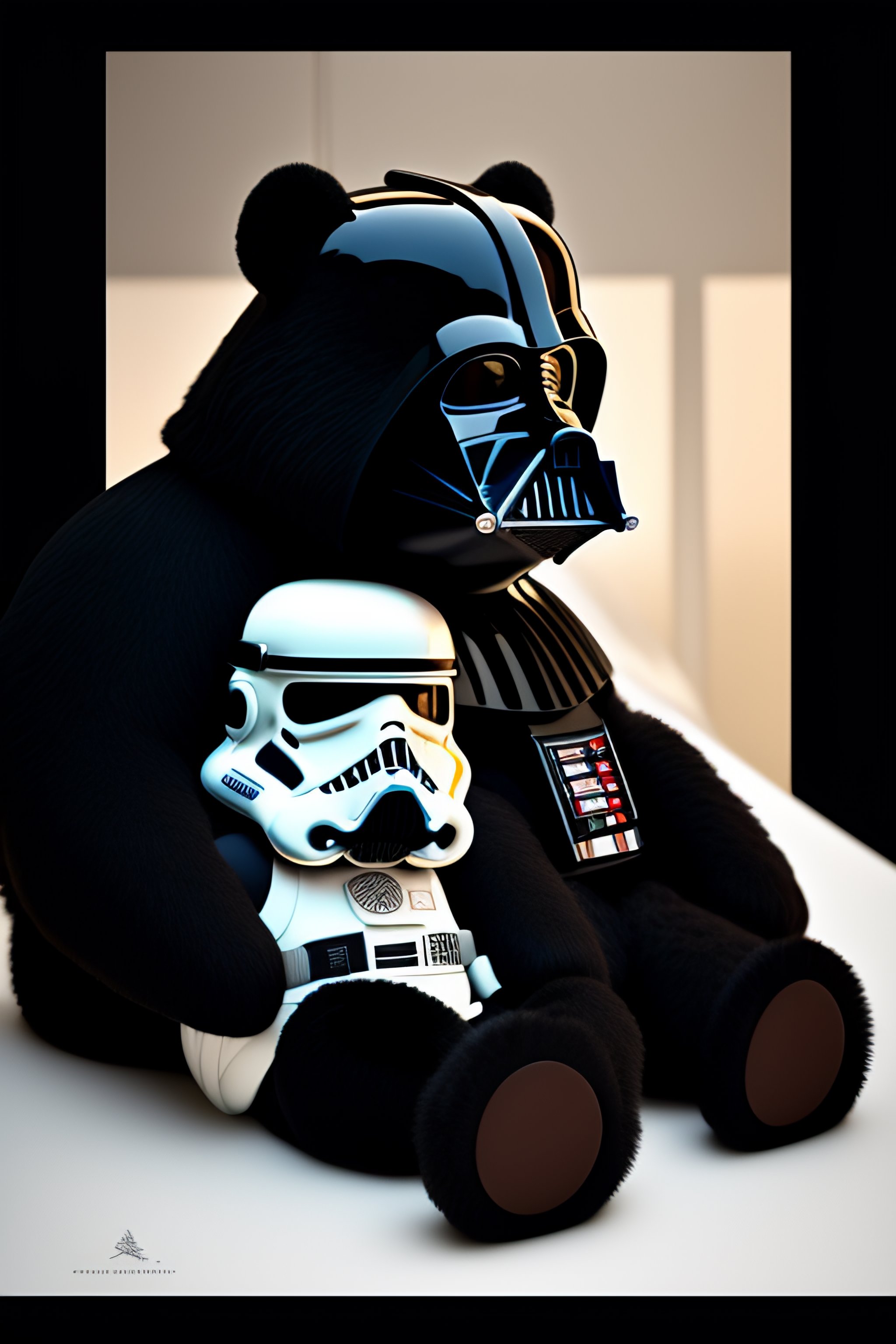 Lexica - Portrait of Darth Vader as a funny bear behind a stormtrooper ...