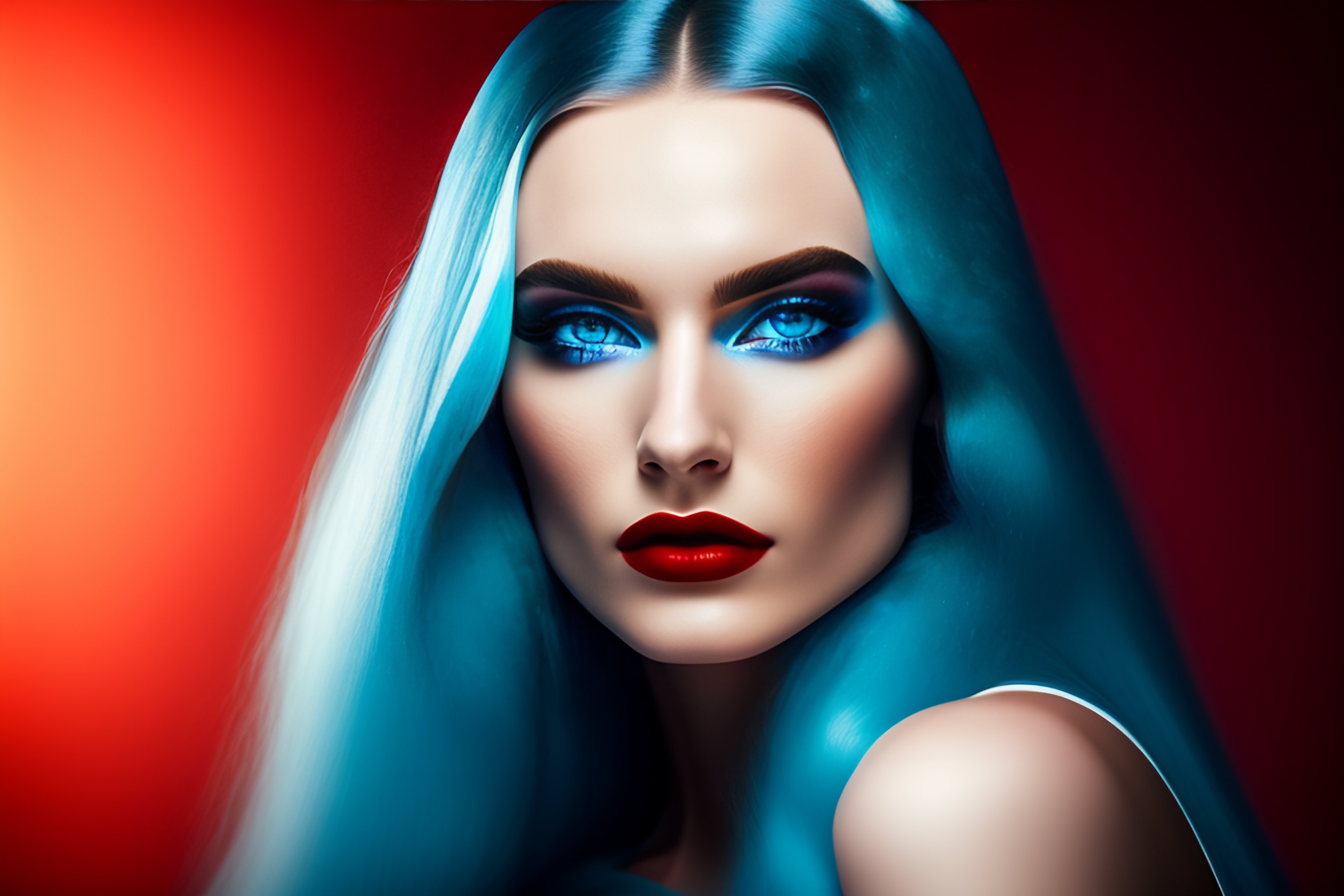 Lexica - A portrait of a beautiful white girl, long straight raven ...