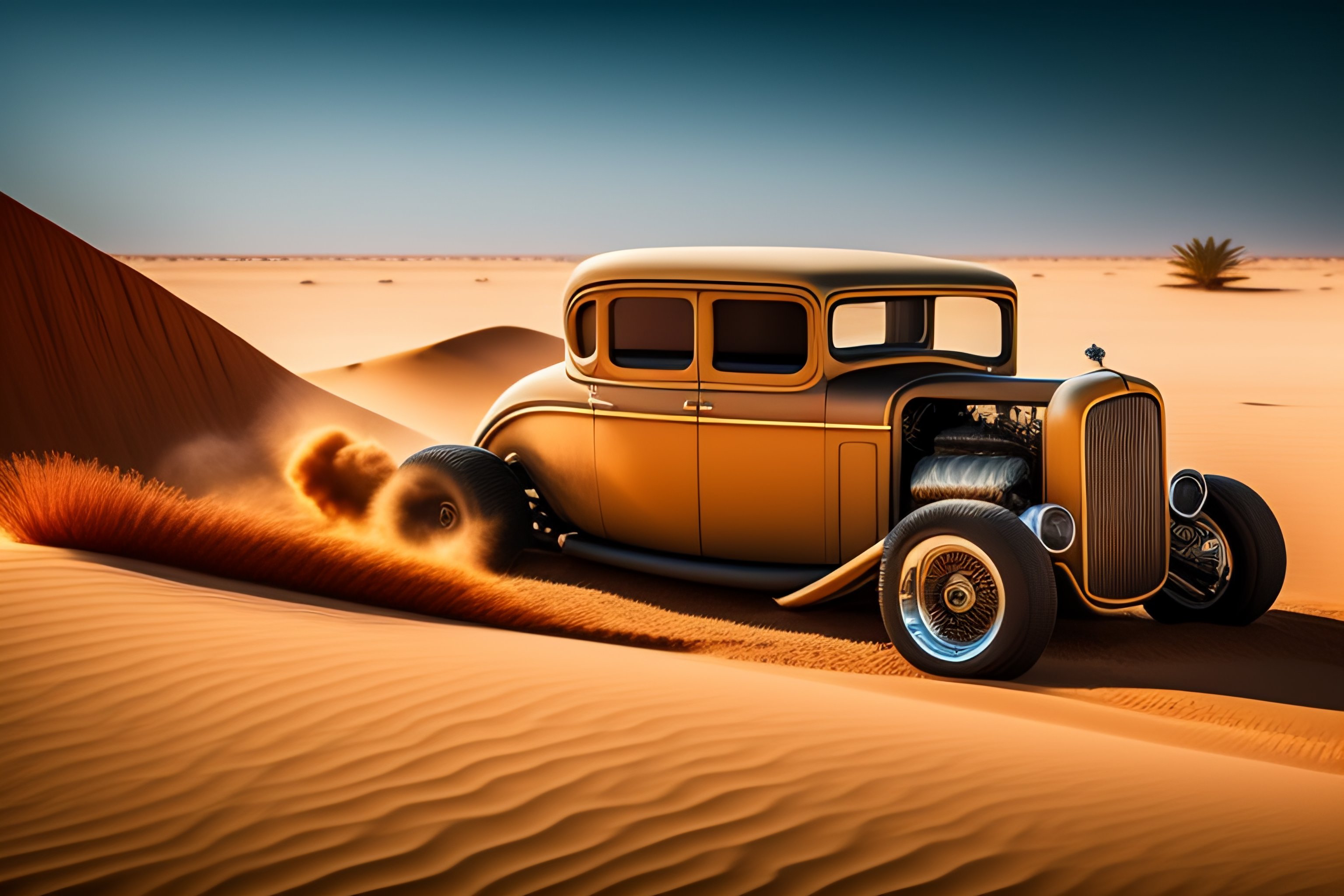 Lexica - Hot rod bone shaker no deserto, tempestade de areia, ultra ...
